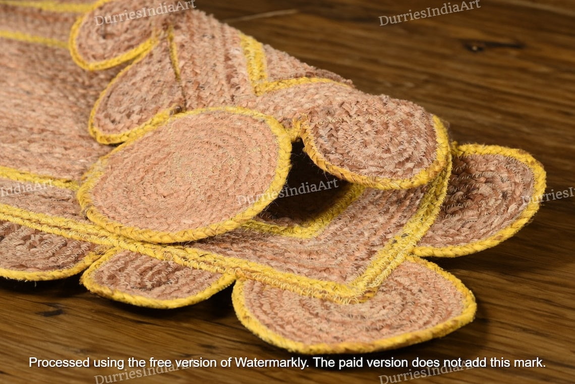 Scalloped Jute Rug, Scallop Jute Rug, yellow Scalloped Rug, Natural ...