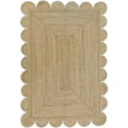 Scalloped Natural Jute Area Rug, Natural White Colored Trim - Walmart.com