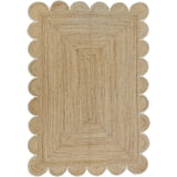 Scalloped Natural Jute Area Rug, Natural White Colored Trim - Walmart.com