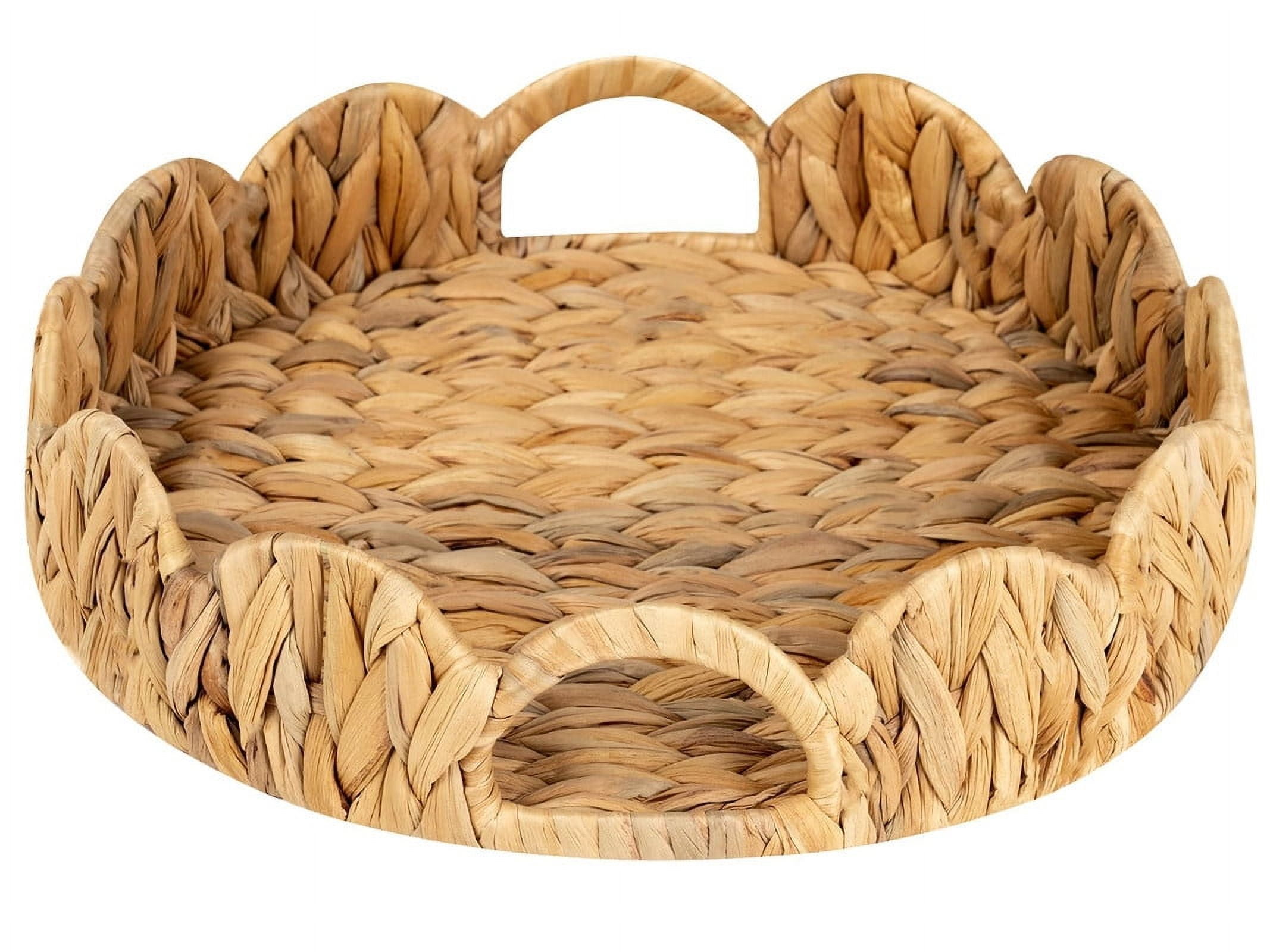 Customer reviews for Scalloped Tray, 13 inch Round Basket Tray Wicker ...
