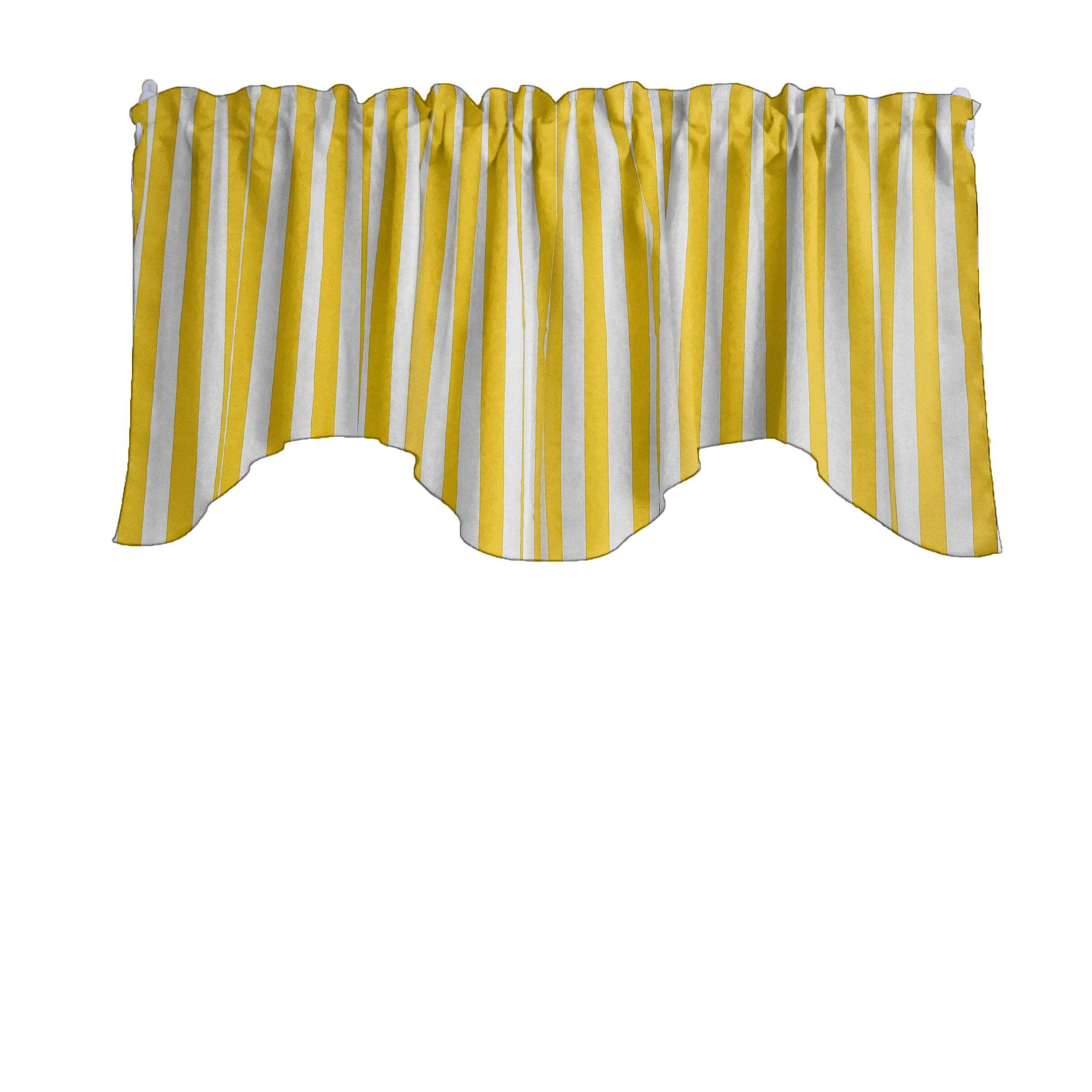 Scalloped Valance Cotton 1 Inch Wide Stripes Print 58" Wide / 20" Tall ...