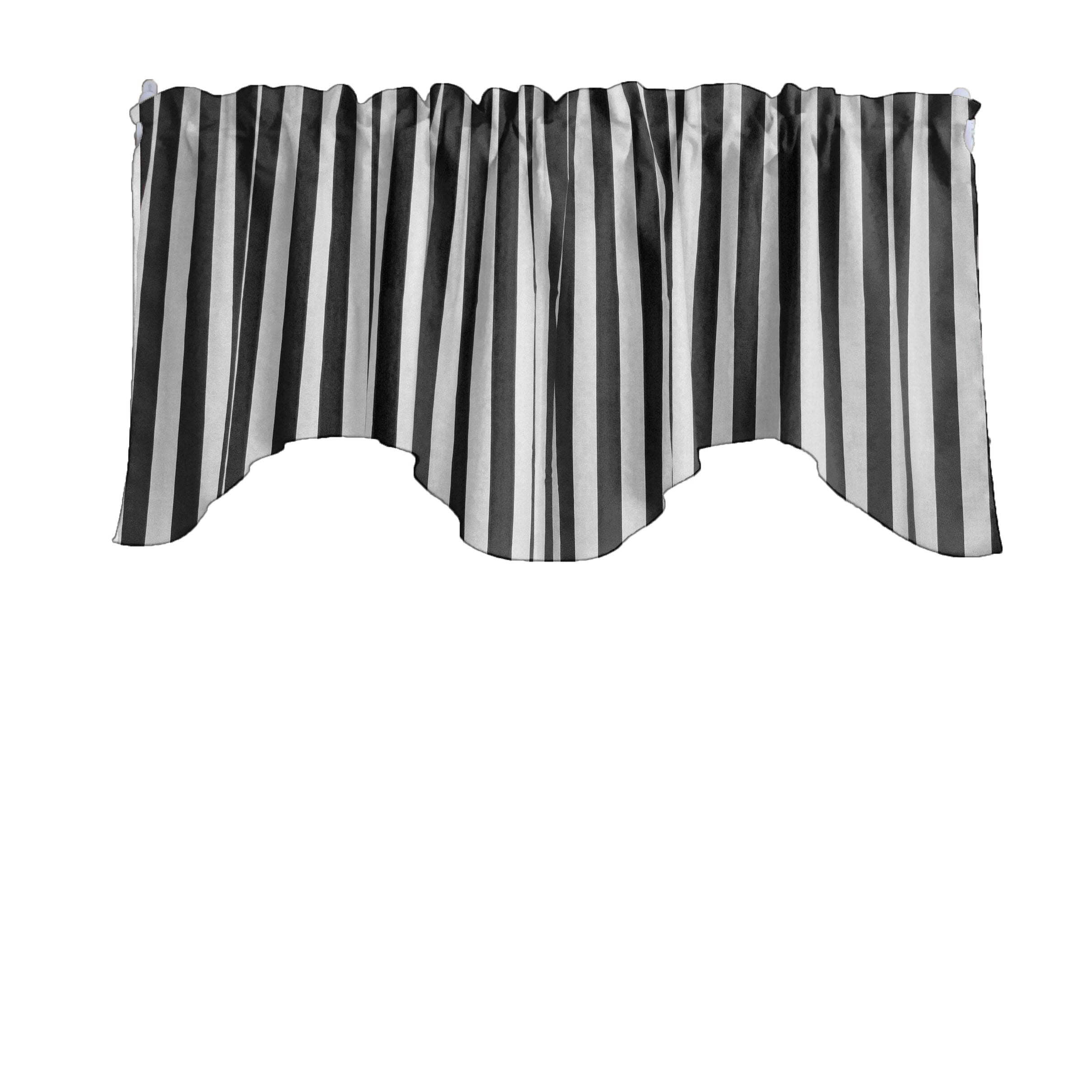 Scalloped Valance Cotton 1 Inch Wide Stripes Print 58" Wide / 20" Tall ...