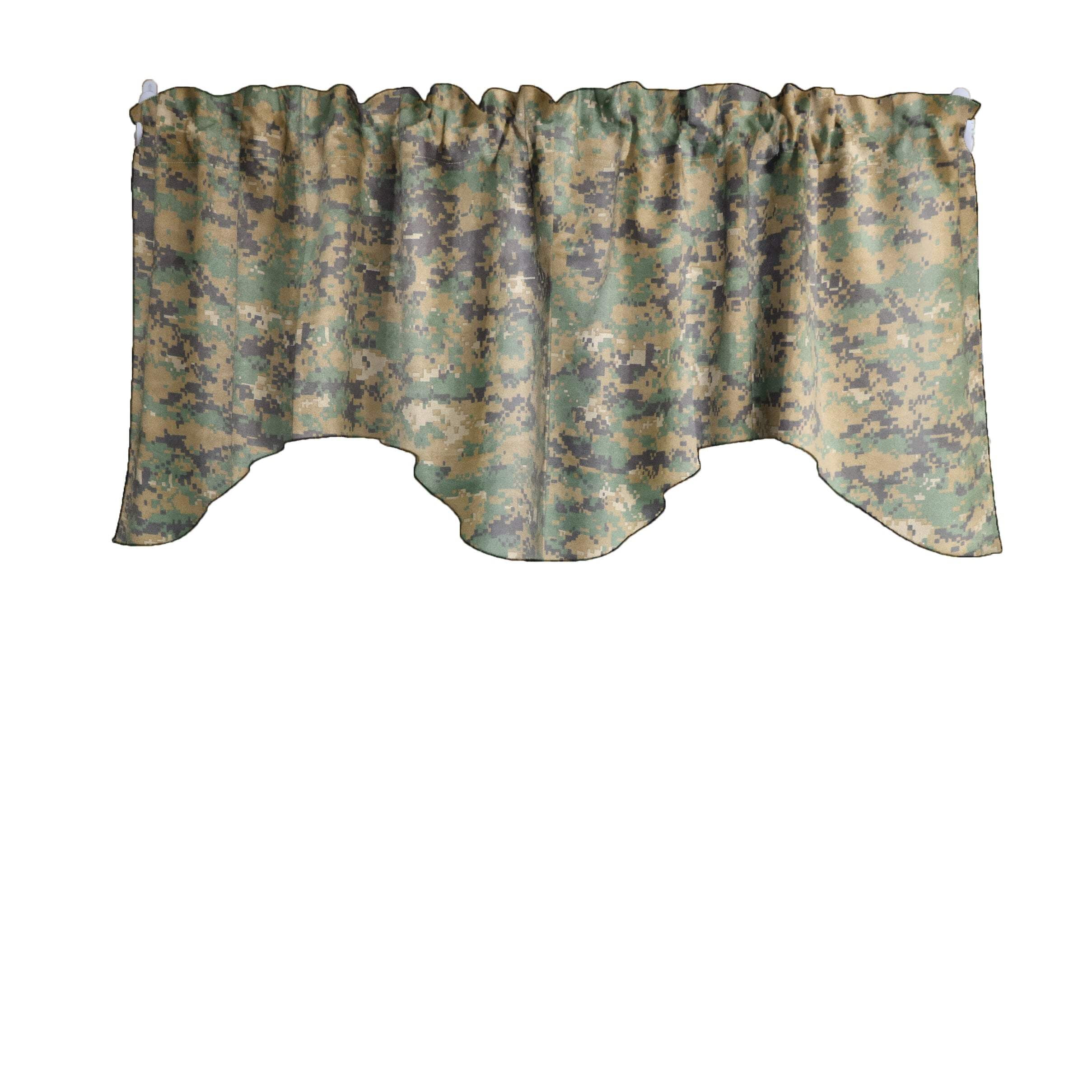 Scalloped Valance Cotton Camouflage Print 58" Wide / 20" Tall - Walmart.com