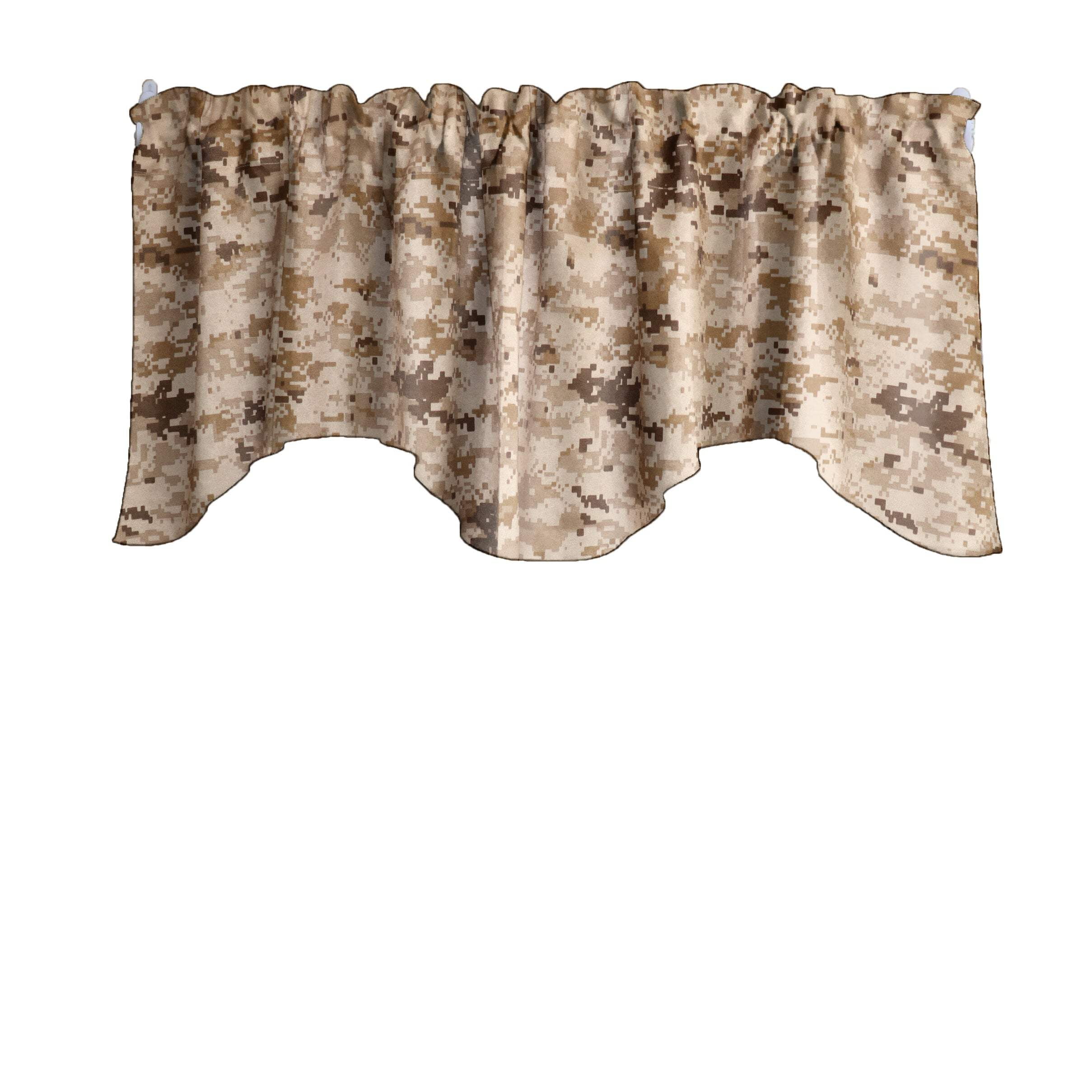 Scalloped Valance Cotton Camouflage Print 58" Wide / 20" Tall - Walmart.com