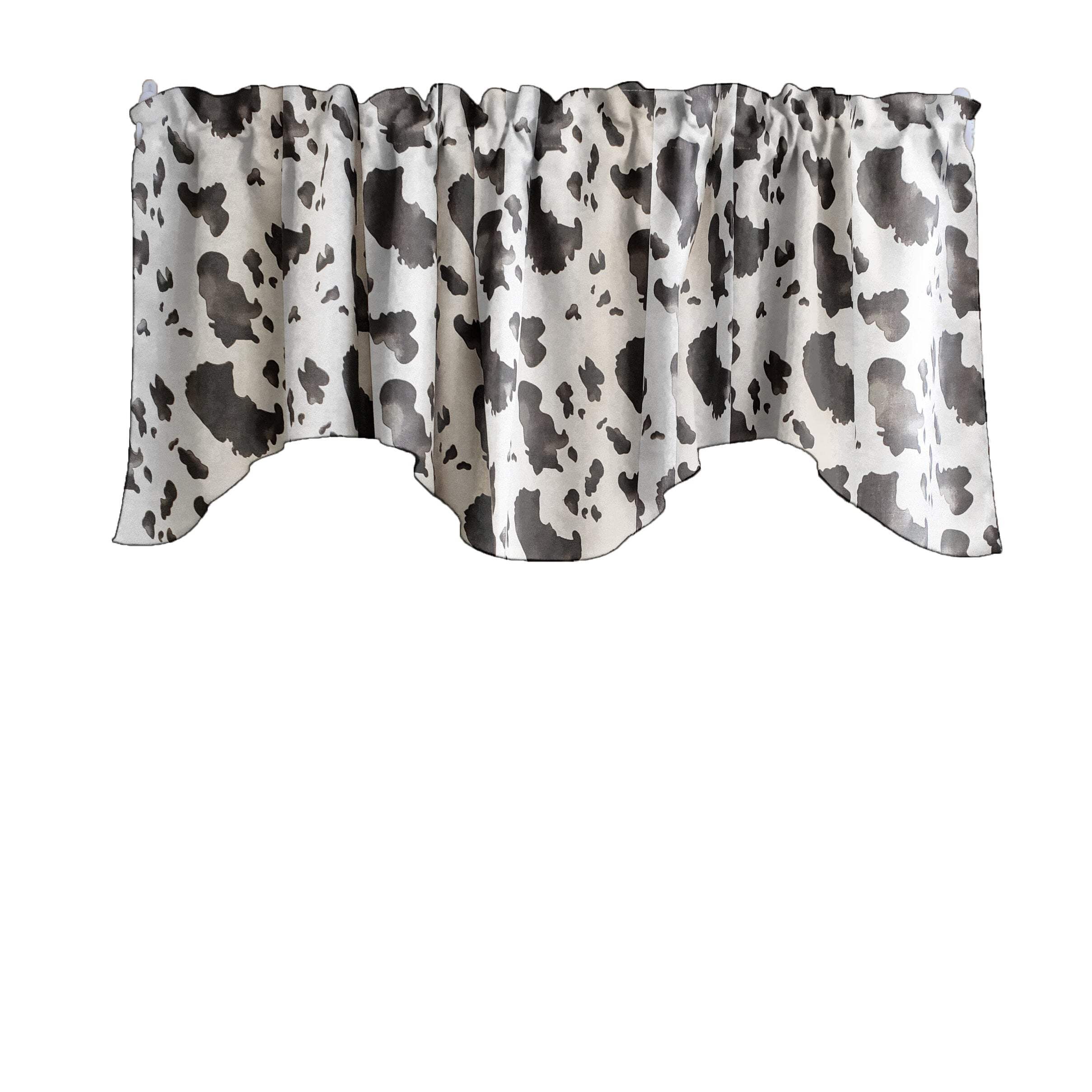 Scalloped Valance Cotton Cow Print 58" Wide / 20" Tall - Walmart.com