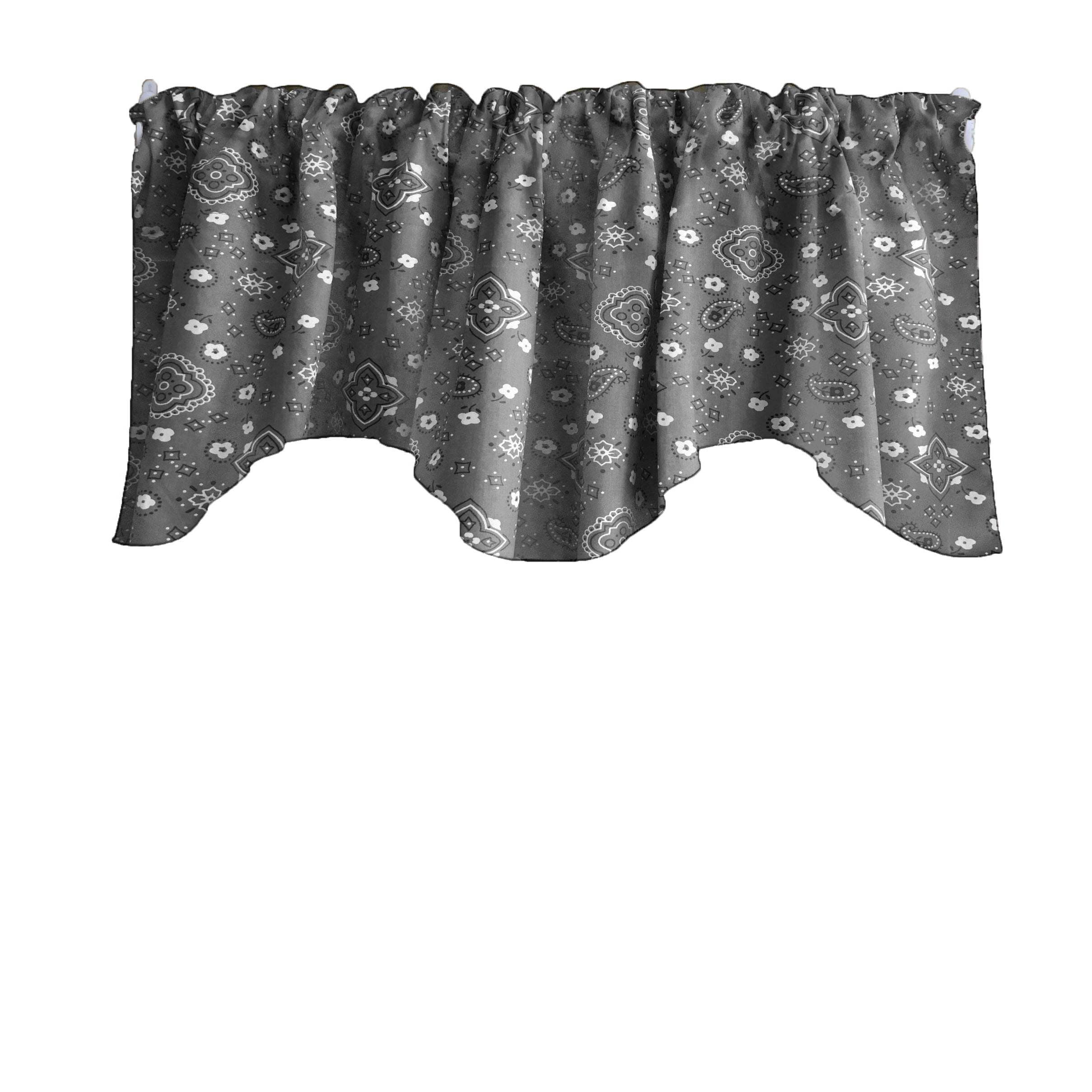 Scalloped Valance Cotton Floral Bandanna Paisley Print 58" Wide / 20 ...