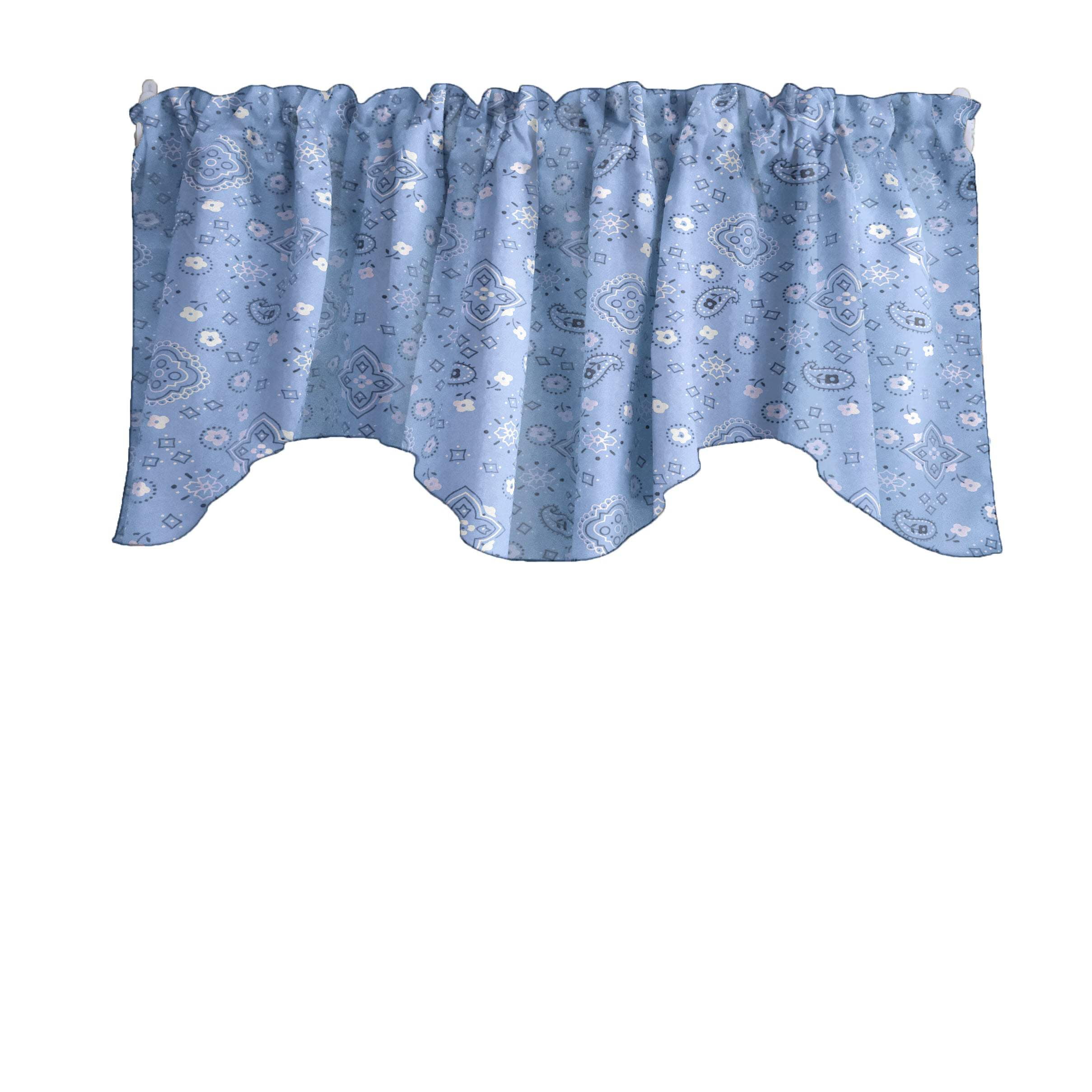 Scalloped Valance Cotton Floral Bandanna Paisley Print 58" Wide / 20 ...