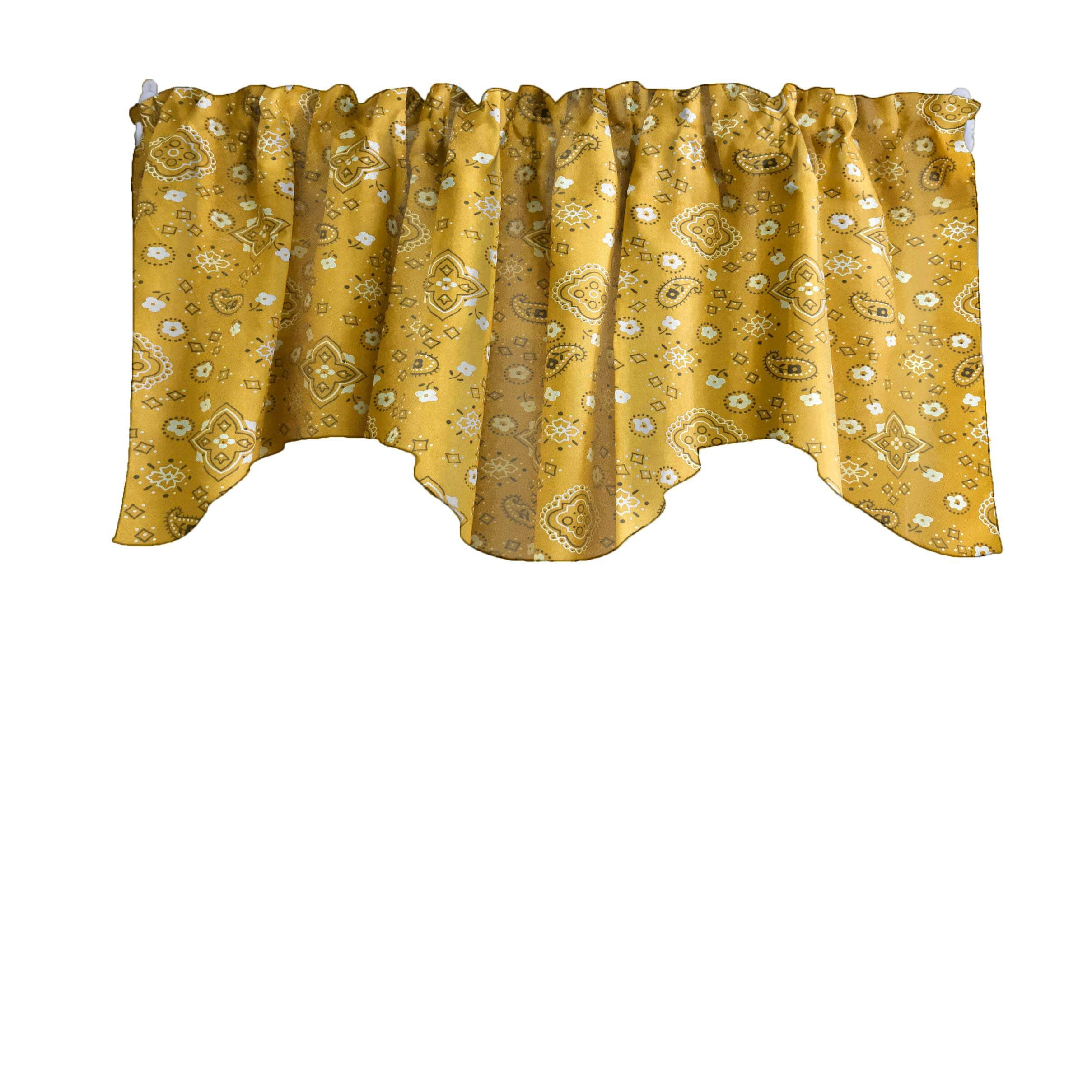 Scalloped Valance Cotton Floral Bandanna Paisley Print 58" Wide / 20 ...