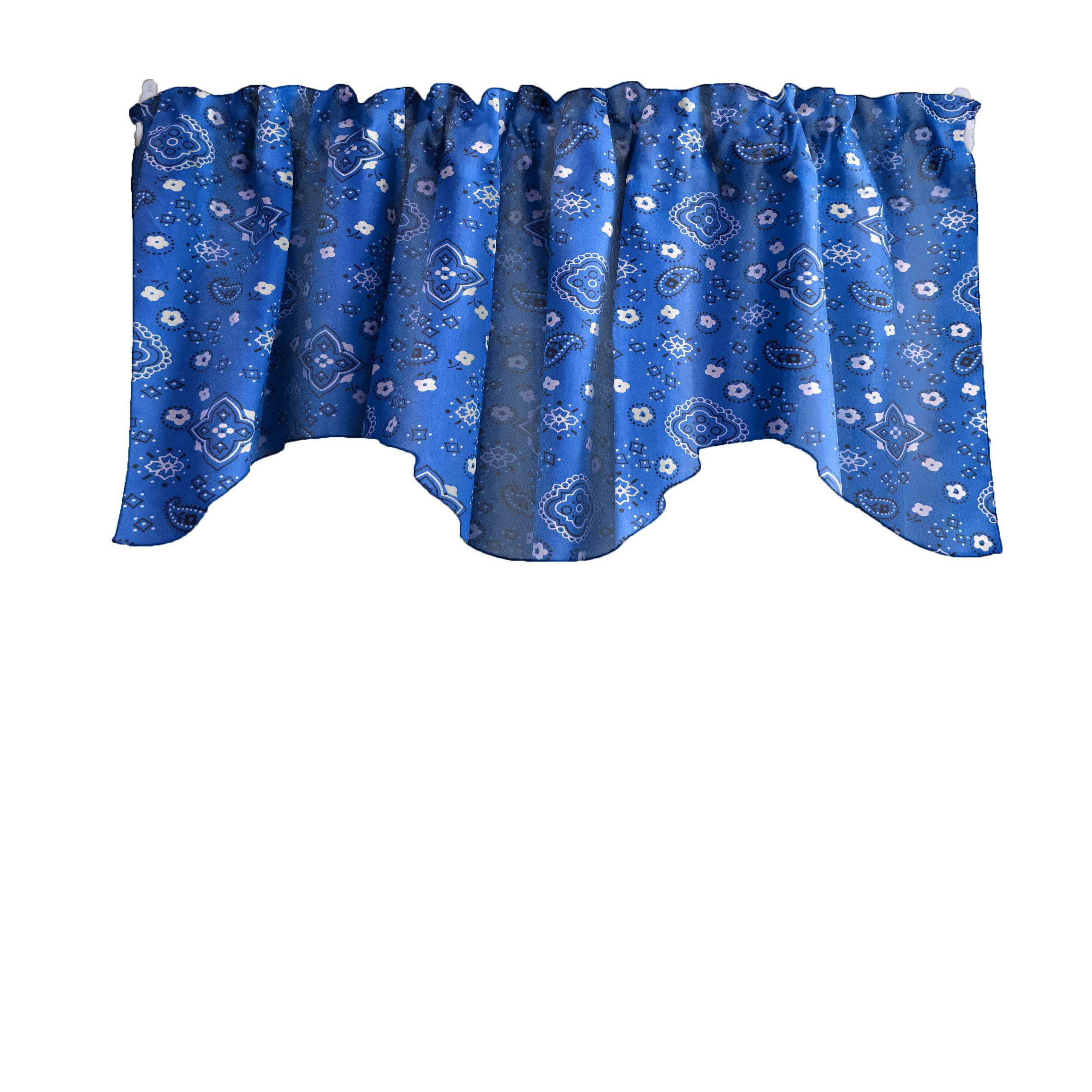 Scalloped Valance Cotton Floral Bandanna Paisley Print 58" Wide / 20 ...