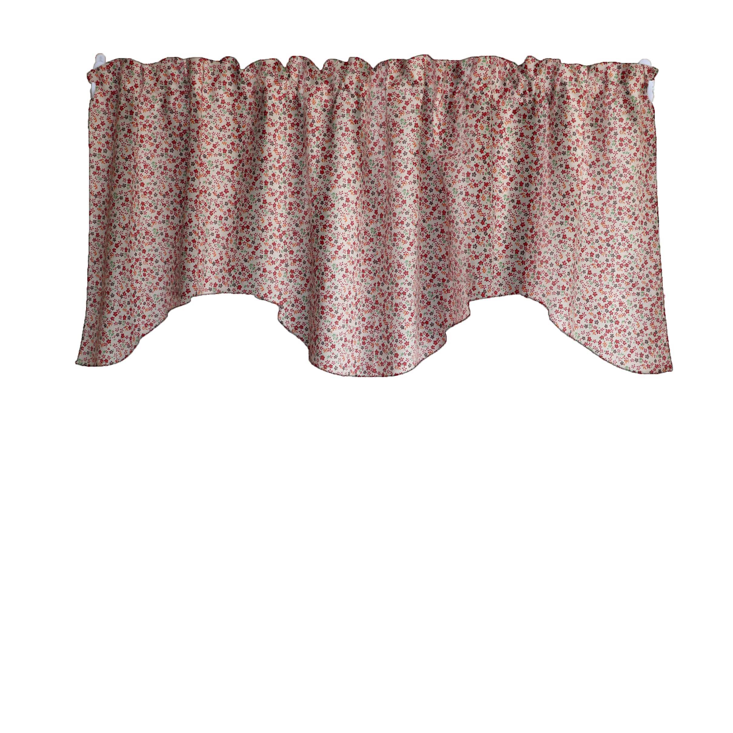 Scalloped Valance Cotton Floral Small Flowers Allover Print 58" Wide ...