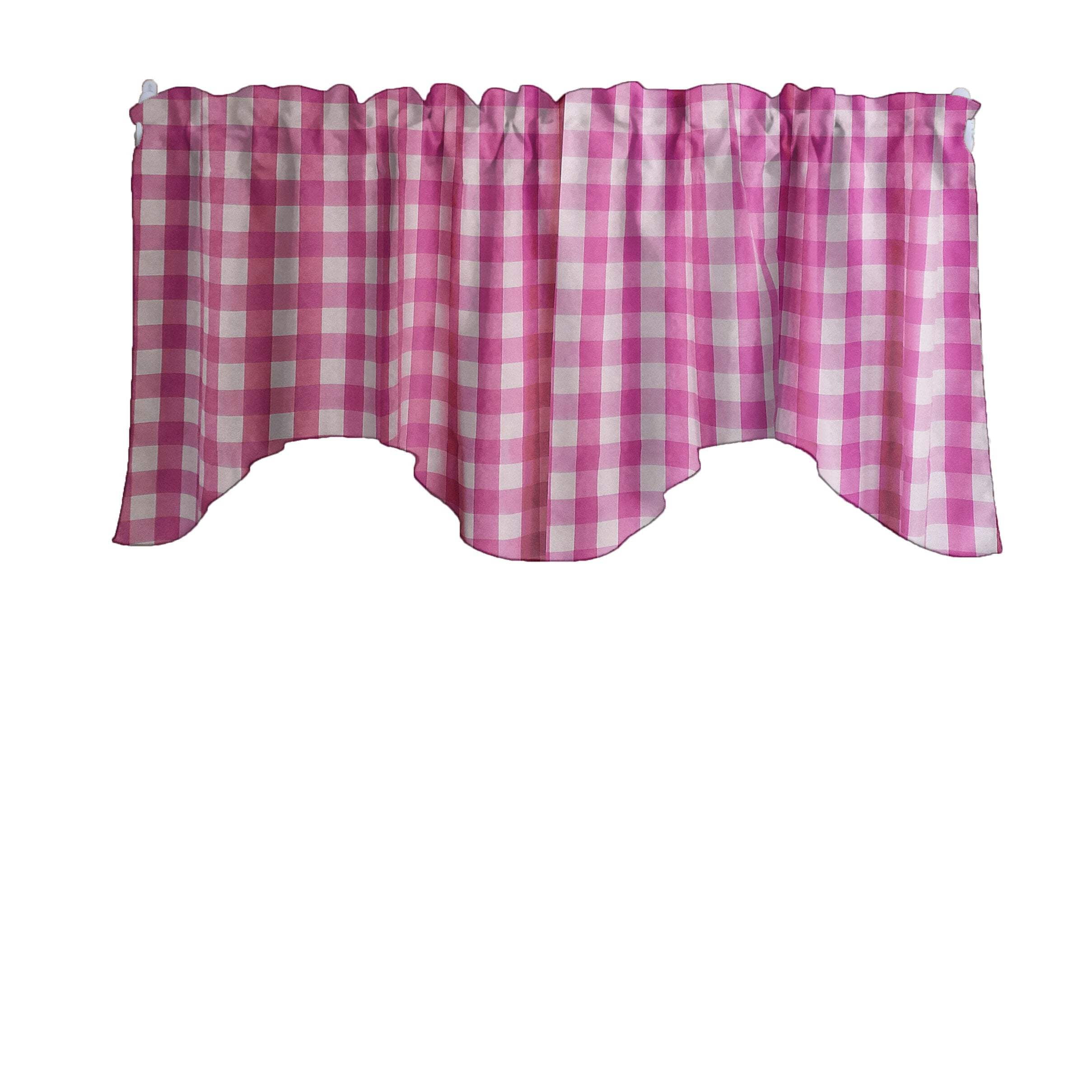 Scalloped Valance Cotton Gingham Checkered Print 58" Wide / 20" Tall ...