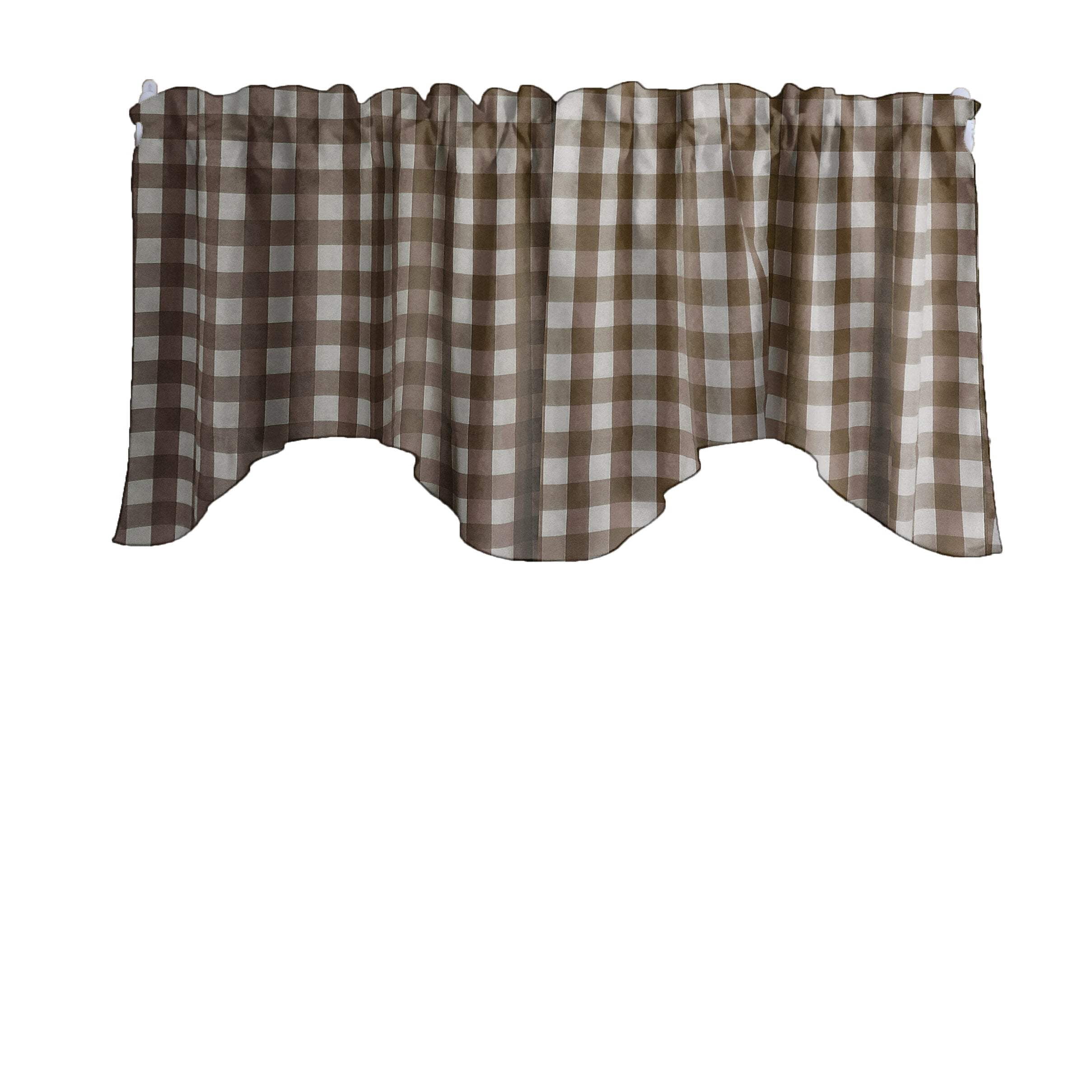 Scalloped Valance Cotton Gingham Checkered Print 58" Wide / 20" Tall ...