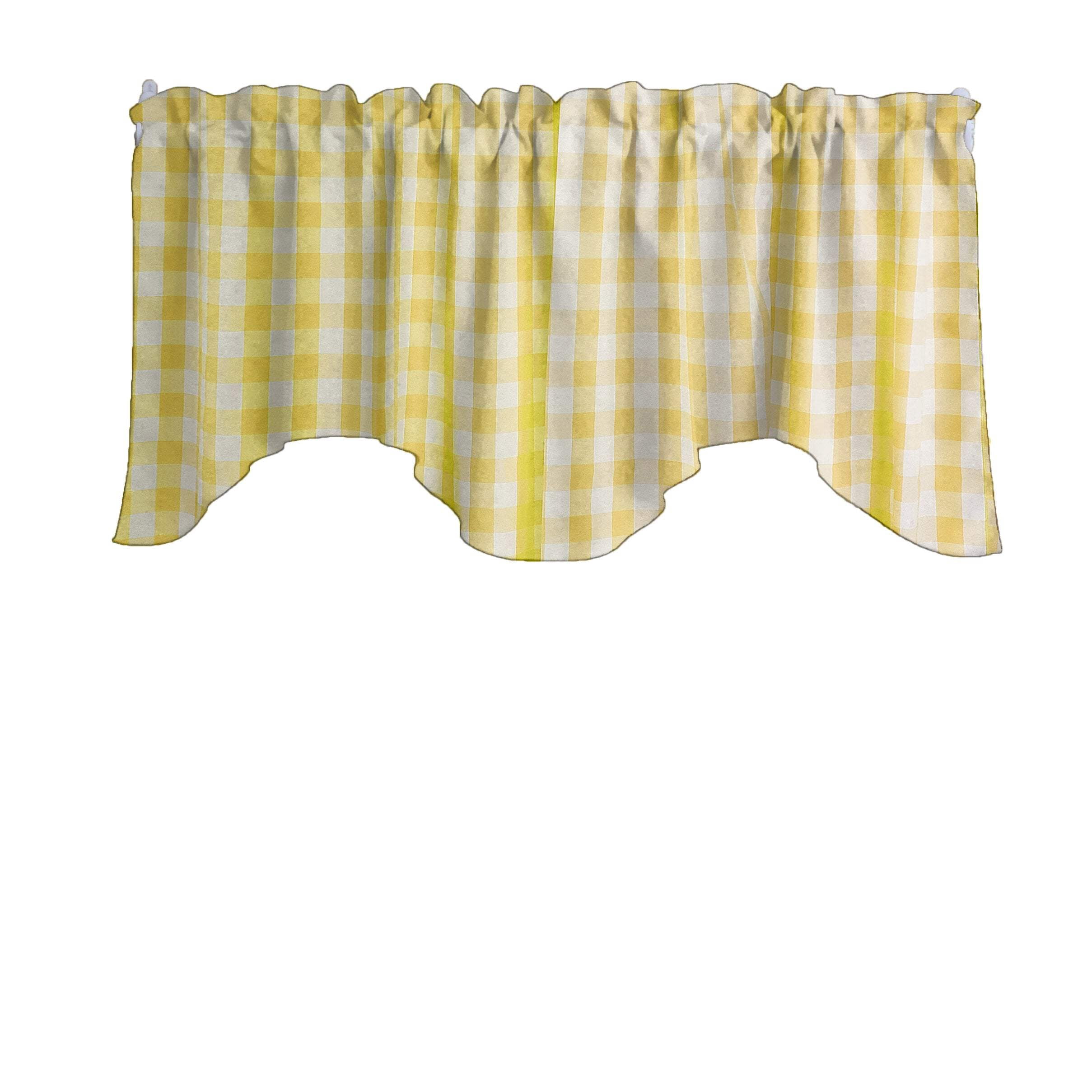 Scalloped Valance Cotton Gingham Checkered Print 58" Wide / 20" Tall ...