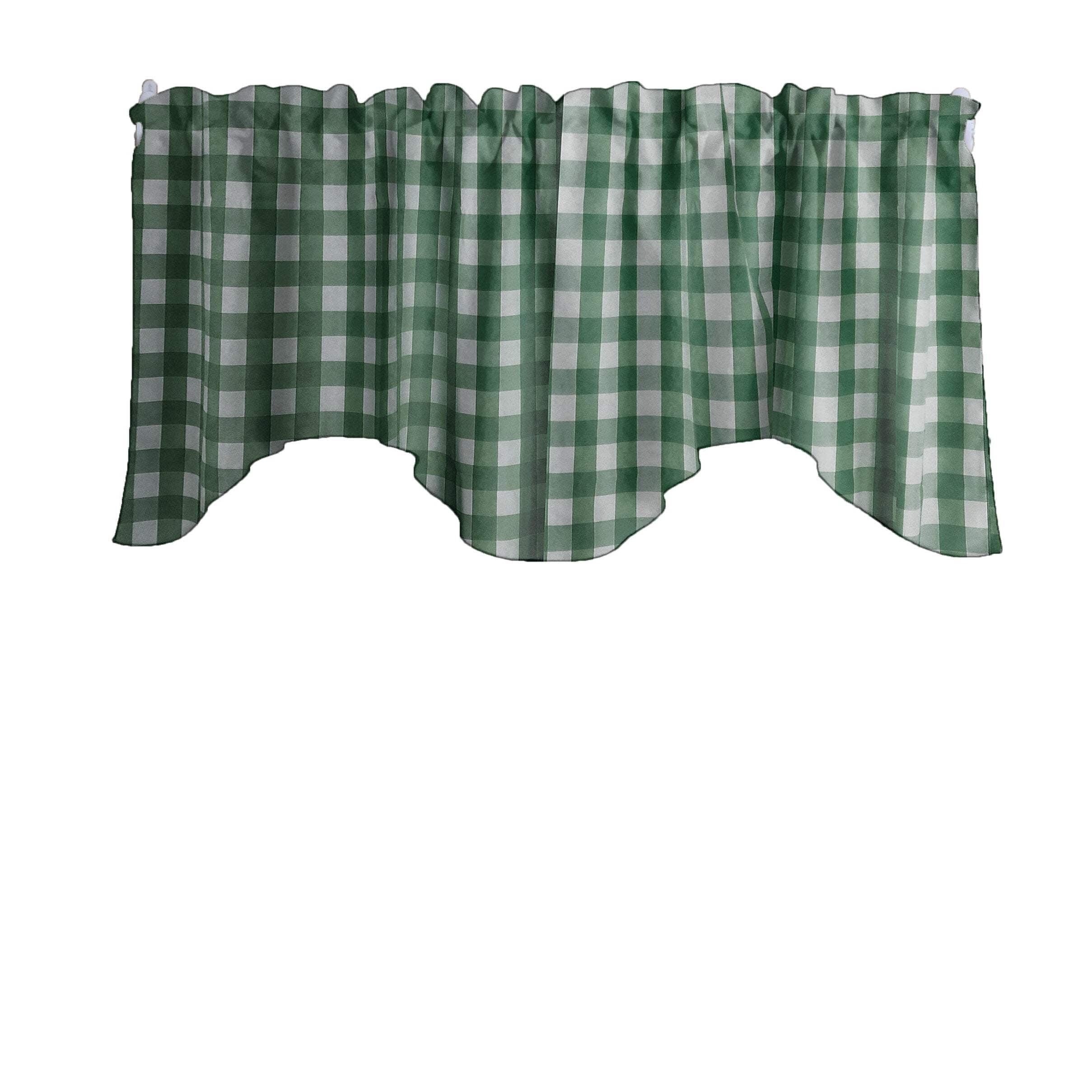 Scalloped Valance Cotton Gingham Checkered Print 58" Wide / 20" Tall ...