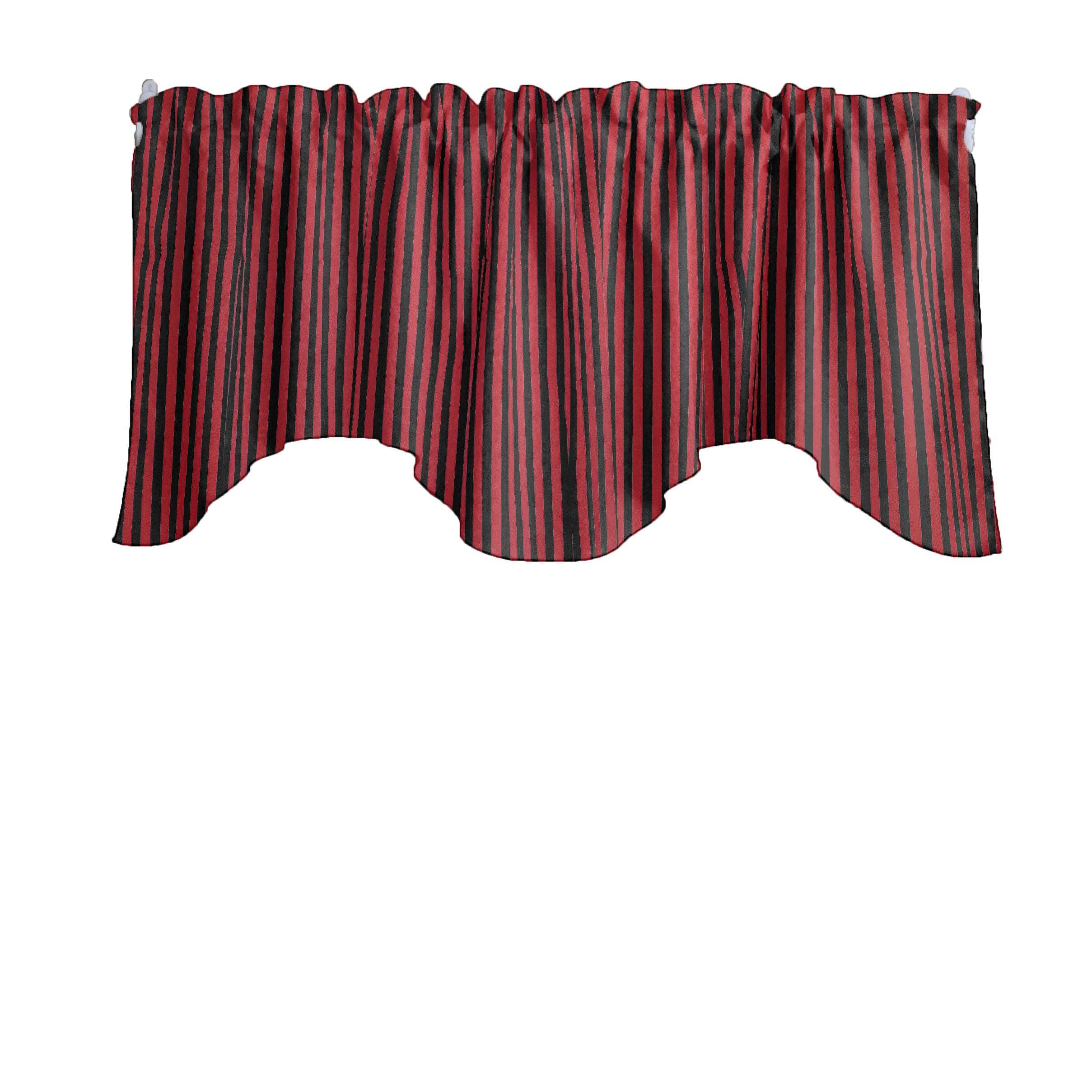 Scalloped Valance Cotton Half Inch Wide Stripes Print 58" Wide / 20 ...