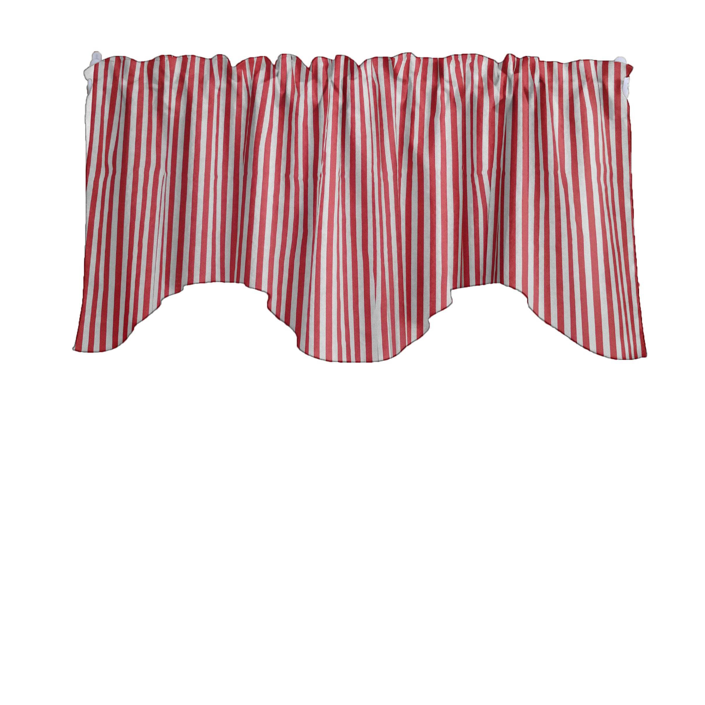 Scalloped Valance Cotton Half Inch Wide Stripes Print 58" Wide / 20 ...