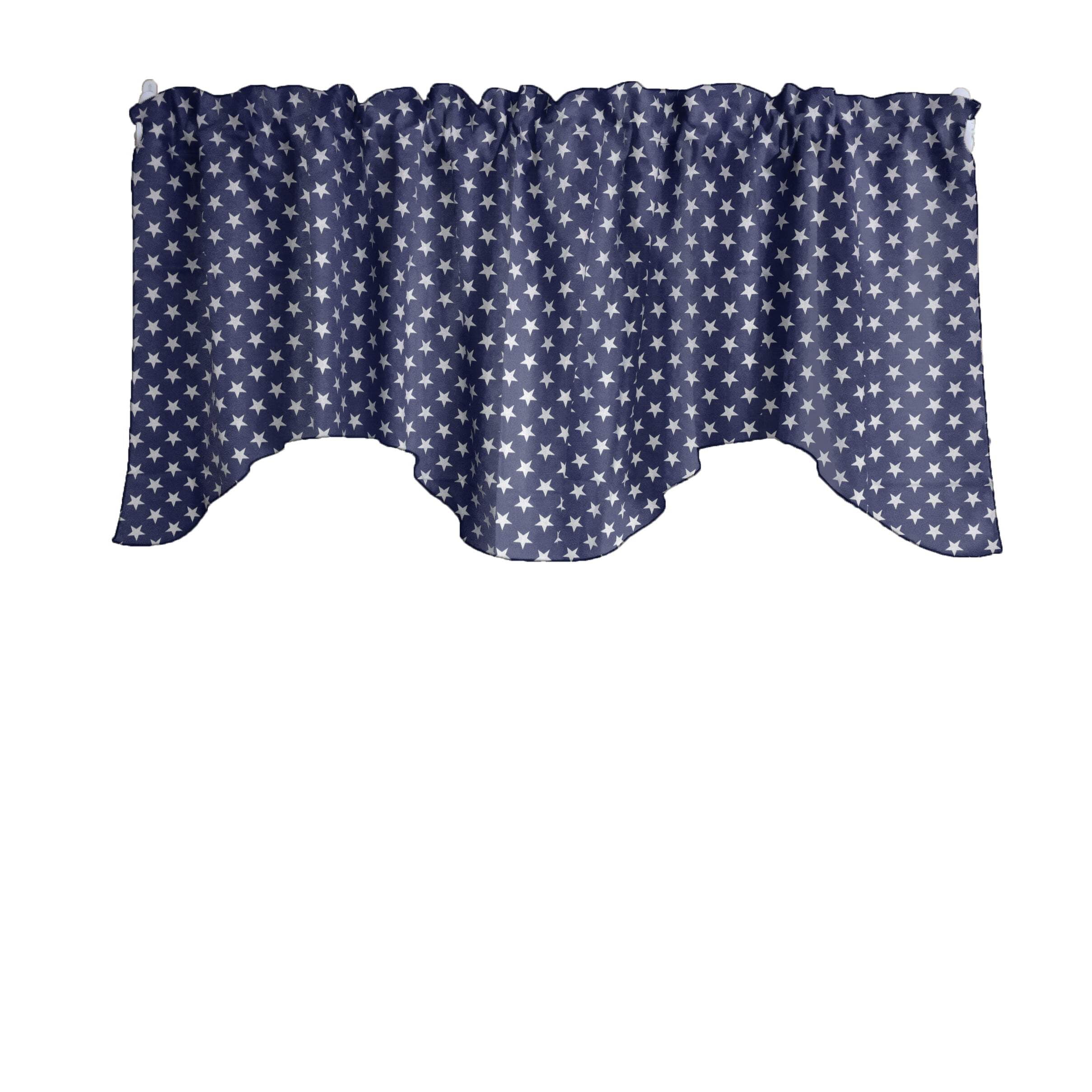 Scalloped Valance Cotton Stars Print 58" Wide / 20" Tall - Walmart.com
