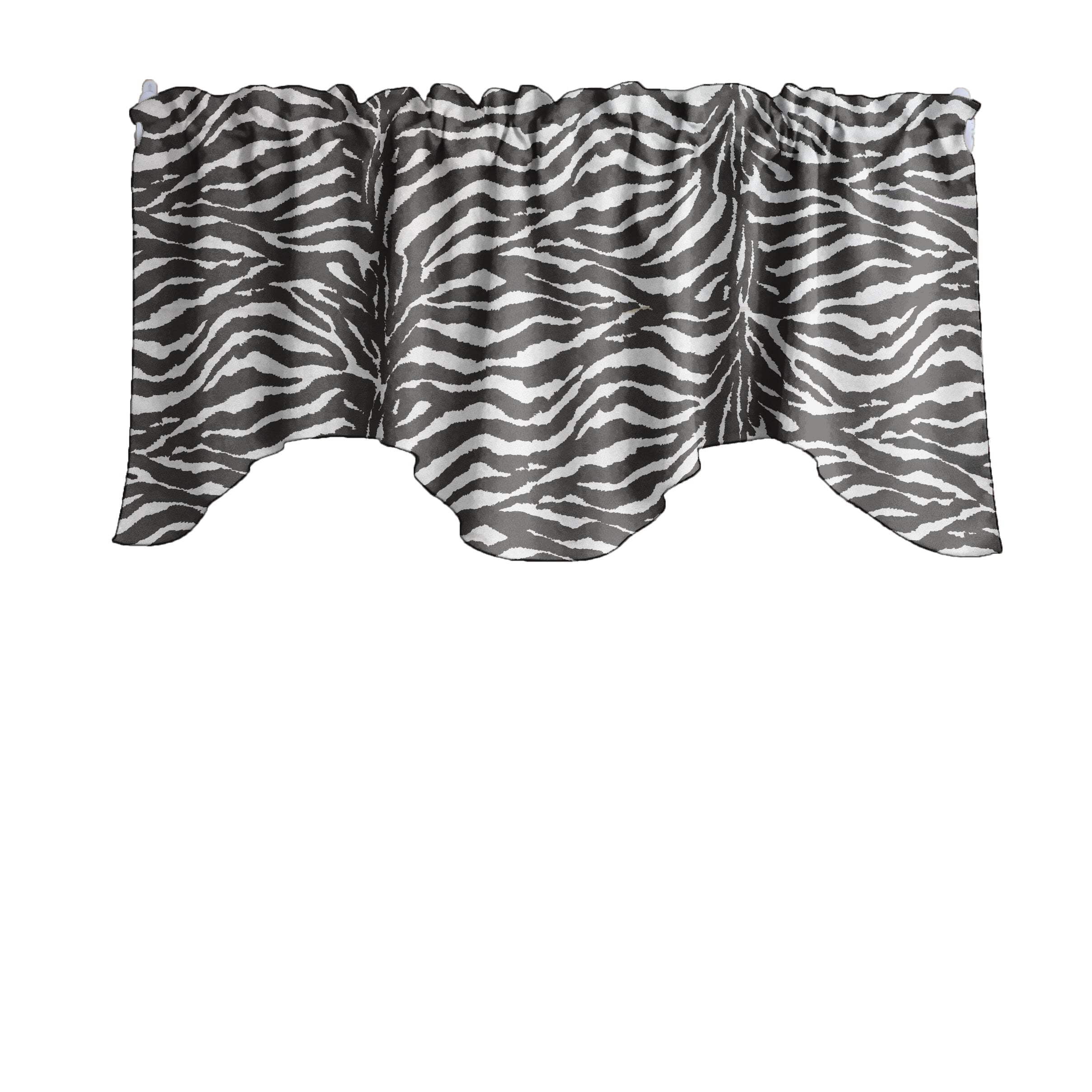 Scalloped Valance Cotton Zebra Print 58" Wide / 20" Tall - Walmart.com