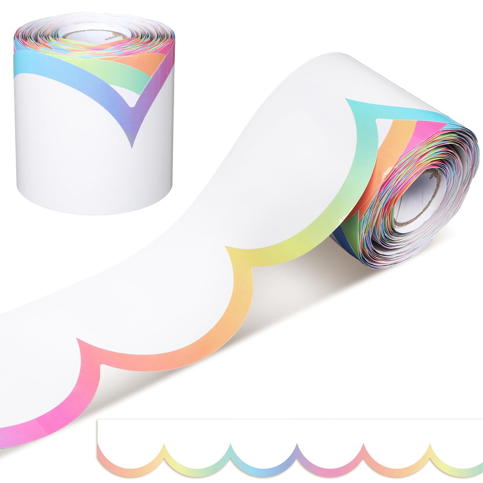 Scalloped Wave Line Bulletin Board Border 65ft Pastel Ombre Die-Cut ...