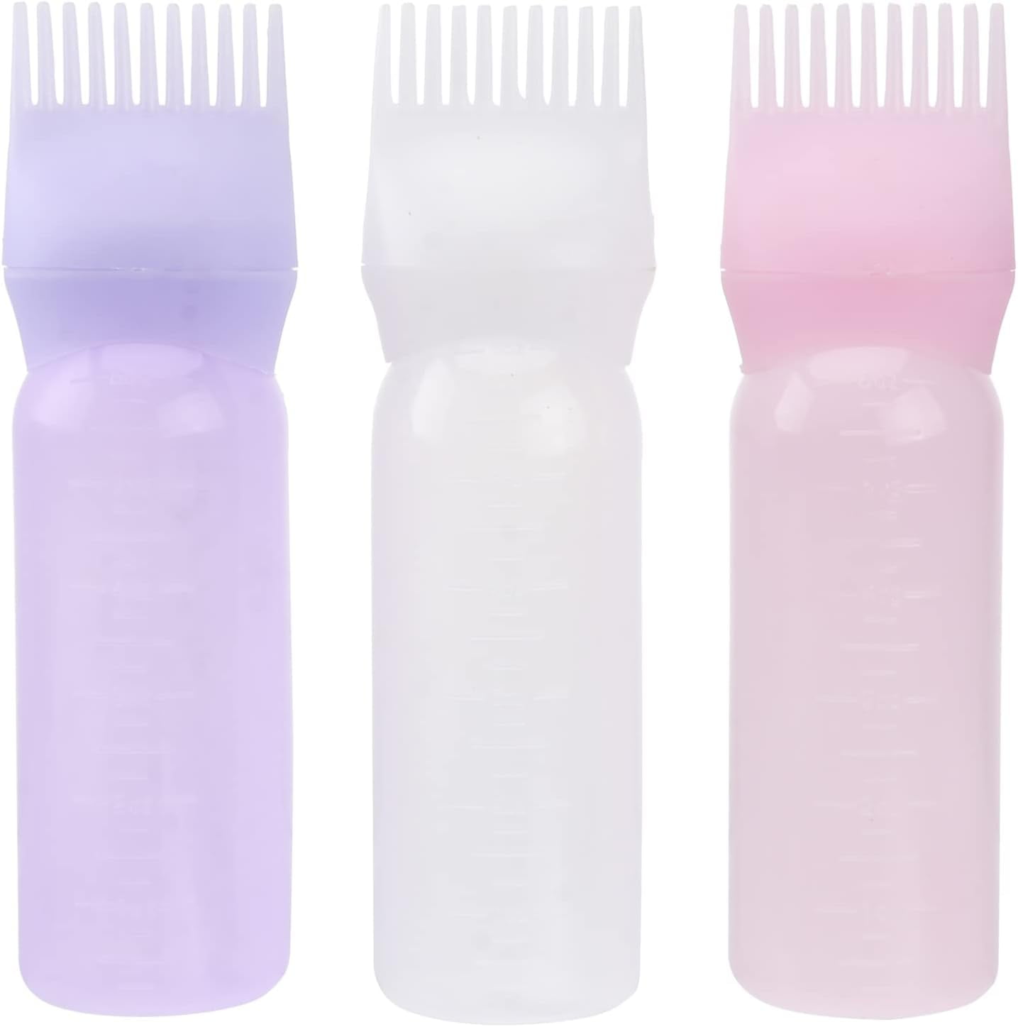 Scalp Applicator Hairbrushes 3pcs Hair Dye Comb Bottle With Scale Lines