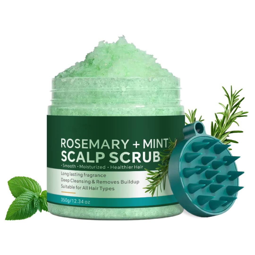 Scalp Exfoliating Shampoo Scrub With Mint Oil Silicone Scalp Massager ...