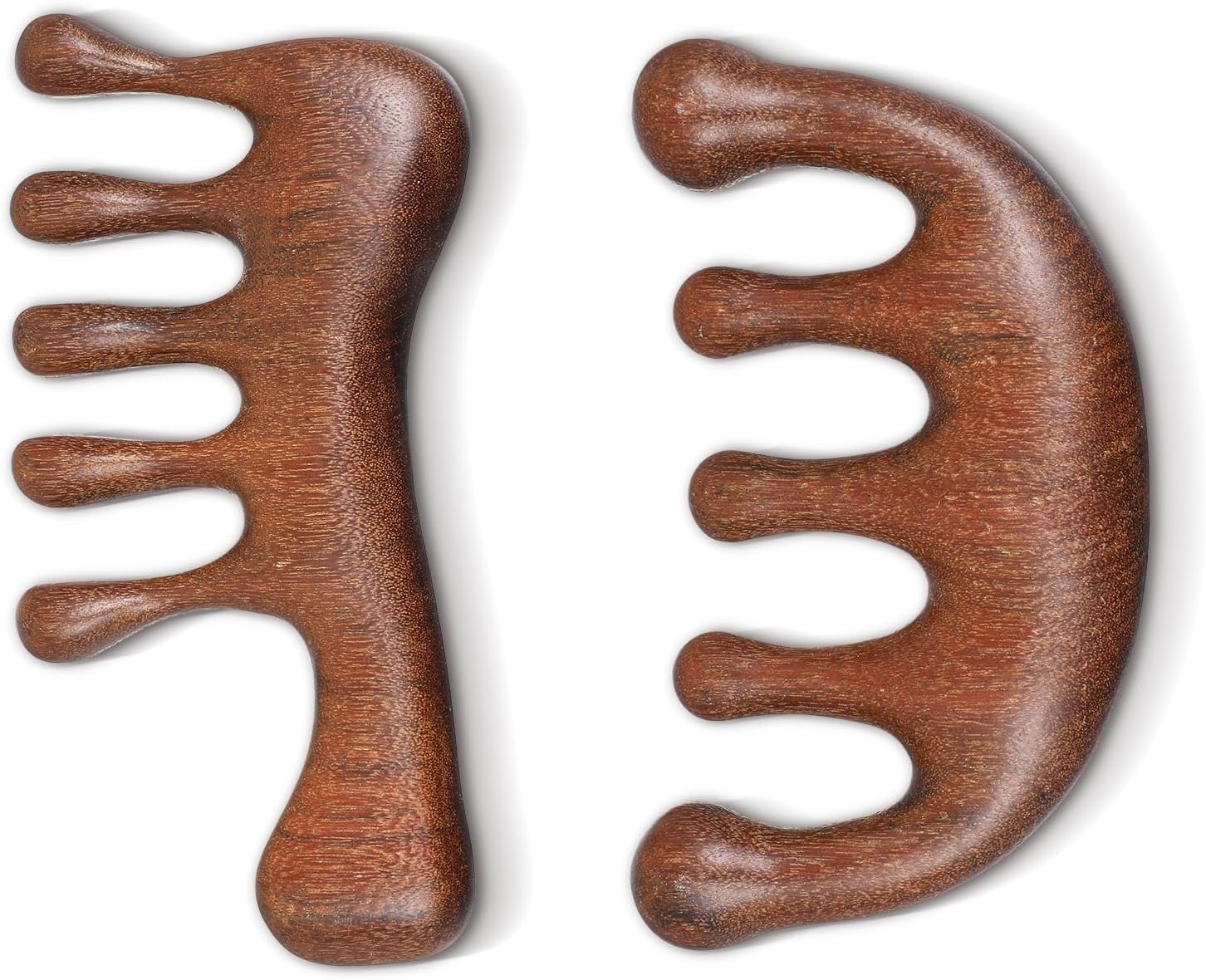 Scalp Massage Comb 2PCs, Wooden Wide Tooth Loc Comb, Natural Sandalwood ...