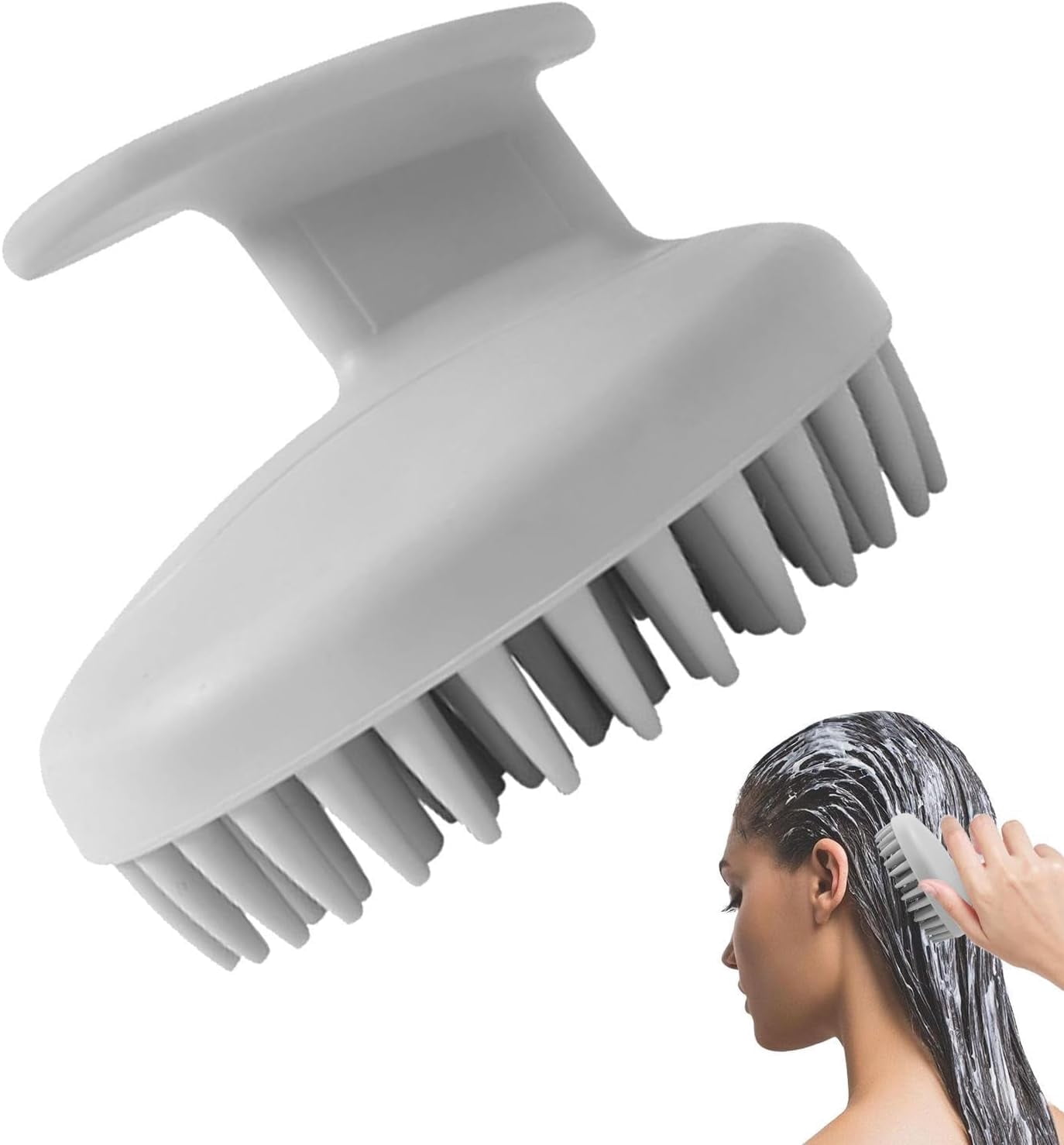 Scalp Massager Hair Growth, Soft TPR Bristles Scalp Scrubber and ...