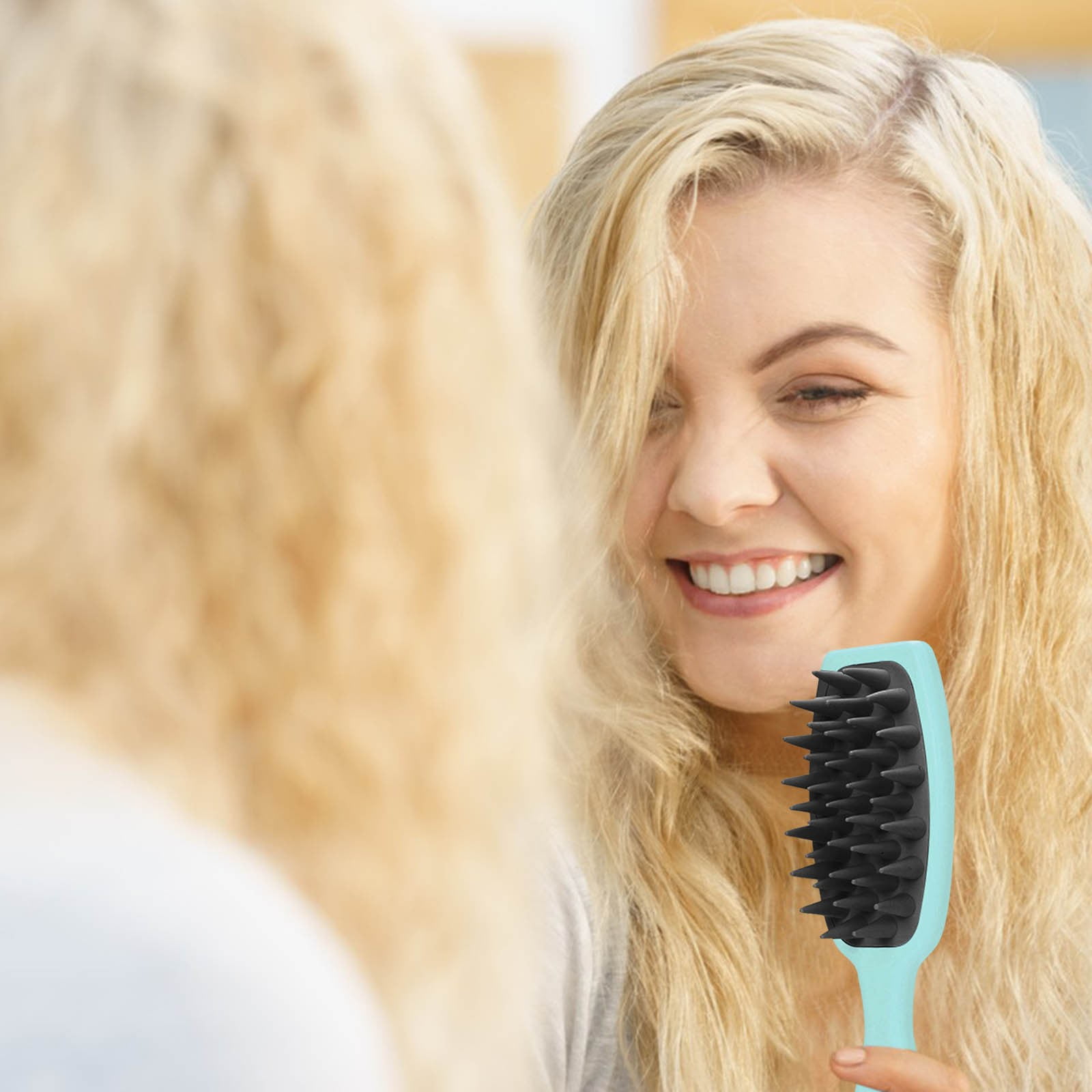 Scalp Massager Long Handle Shampoo Brush Wet Dry Hair Scalp Brush ...