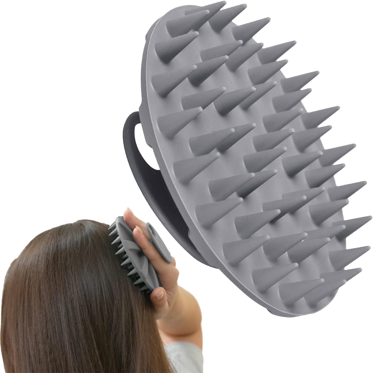 Scalp Massager Shampoo Brush, Wet & Dry Manual Scalp Care Head Scrubber ...