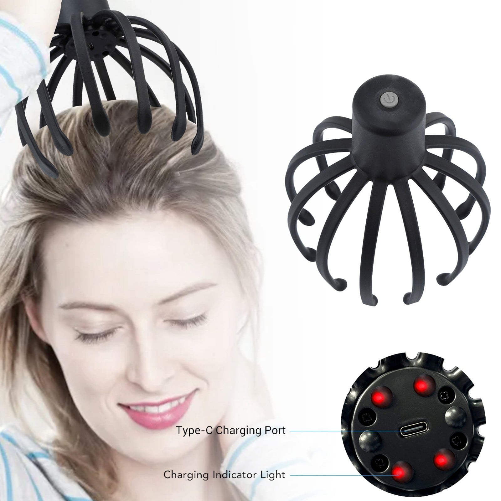 Scalp Massager Stress Therapeutic Head Scratcher Stress and Hair ...