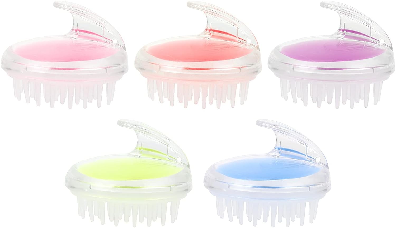 Scalp Massagers 5pcs Hair Scalp Brush Silicone Shampoo Scalp Massager ...