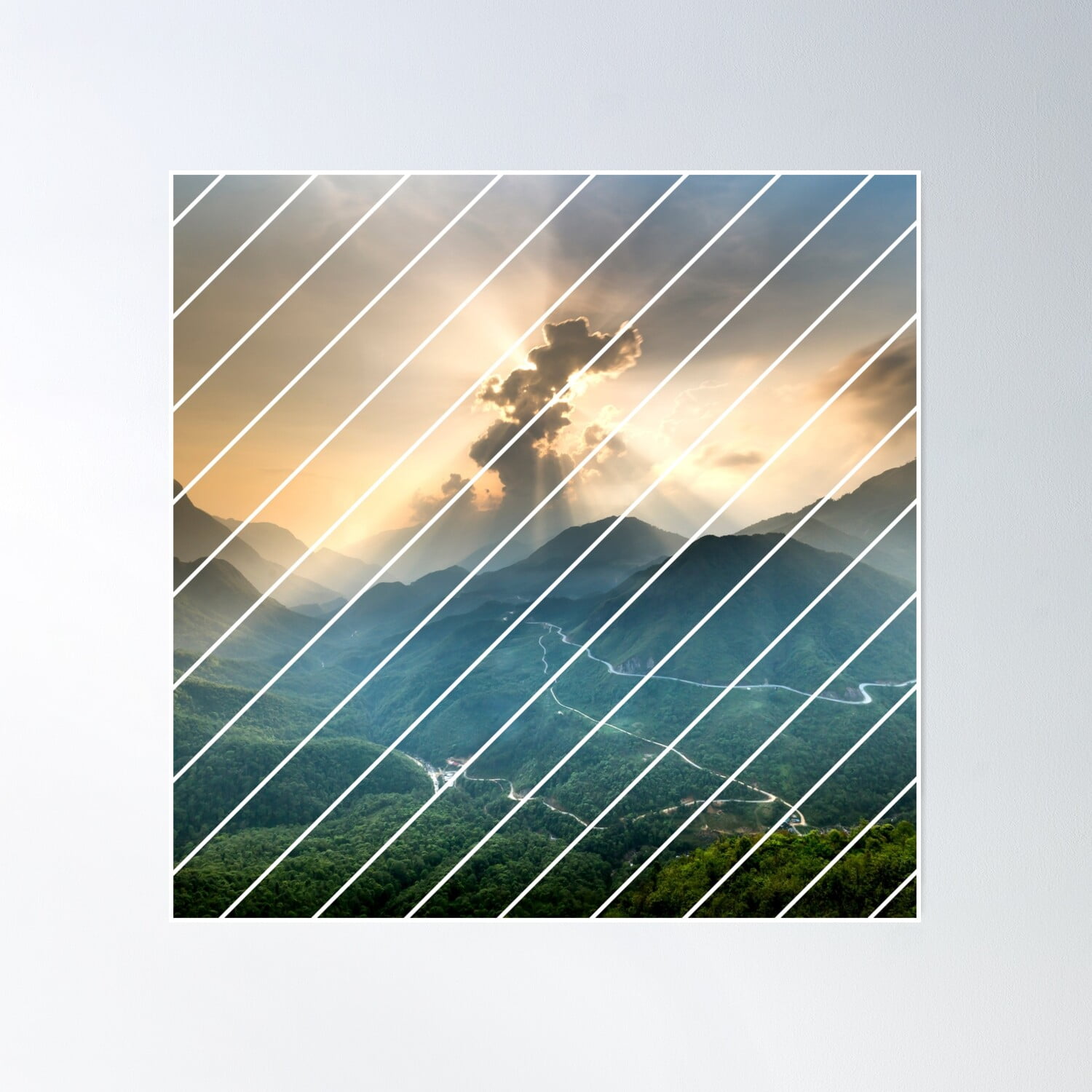 Scalp Mountain Sky Poster Wall Art, Modern Wall Decor, 30x30 UNFRAMED ...