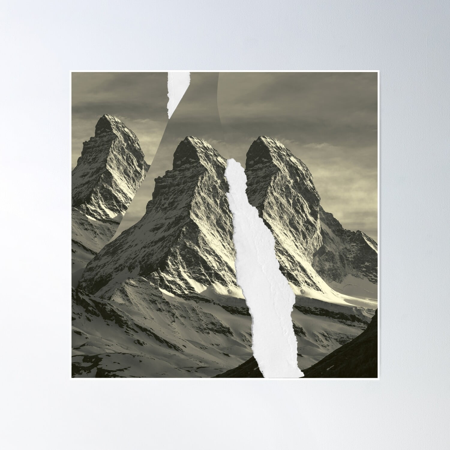 Scalp Mountain Teared Poster Wall Art, Modern Wall Decor, 16x16 ...