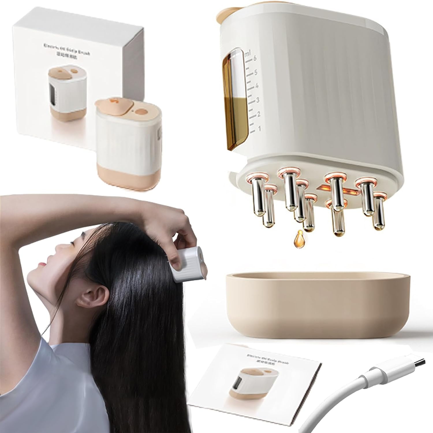 Scalp Oil Applicator, Electric Scalp Massager, Head Massager For Hair ...