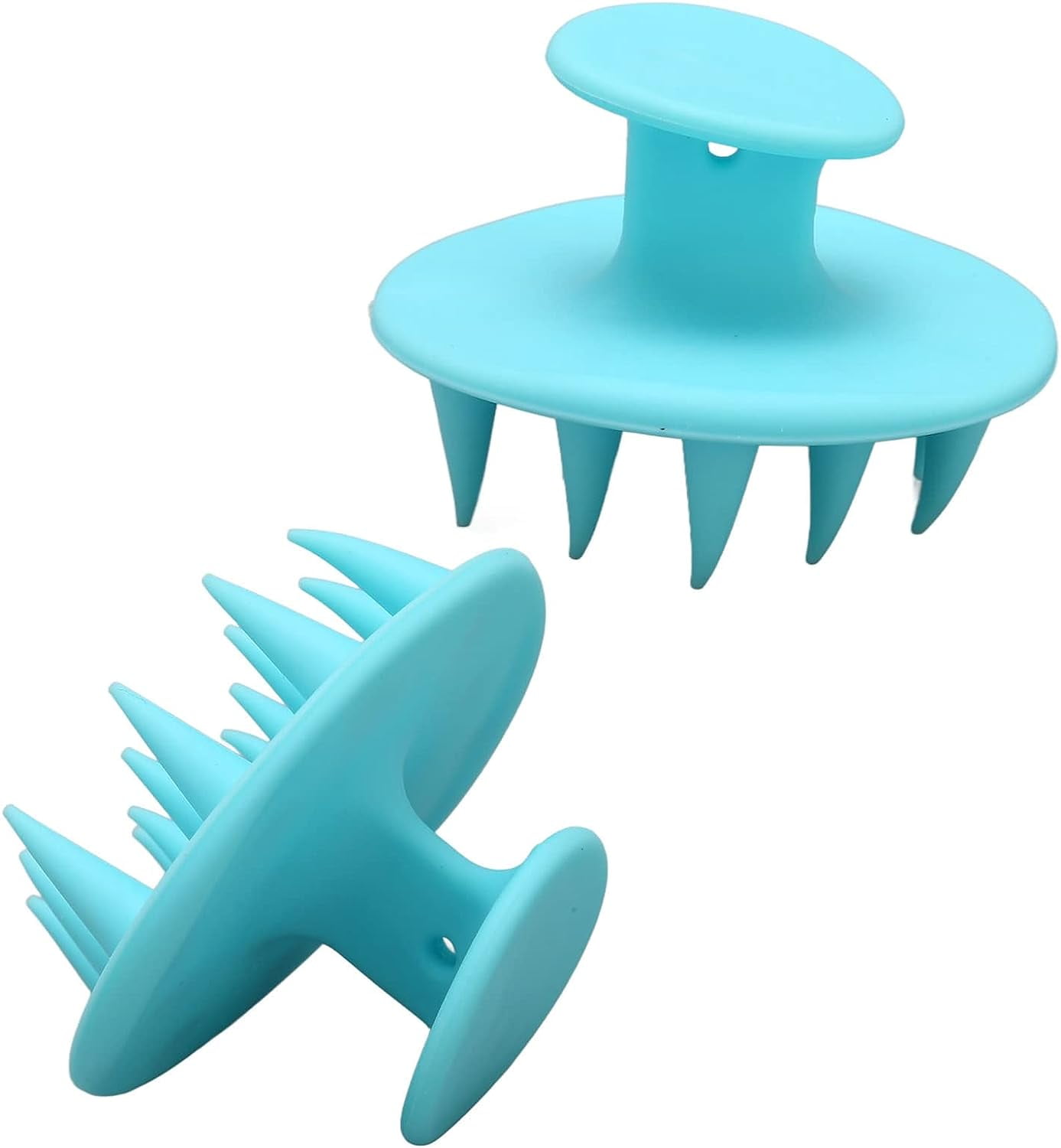 Scalp Scrubber,2pcs Hair Shampoo Brush Head Scrubber Soft Silicone Wet ...