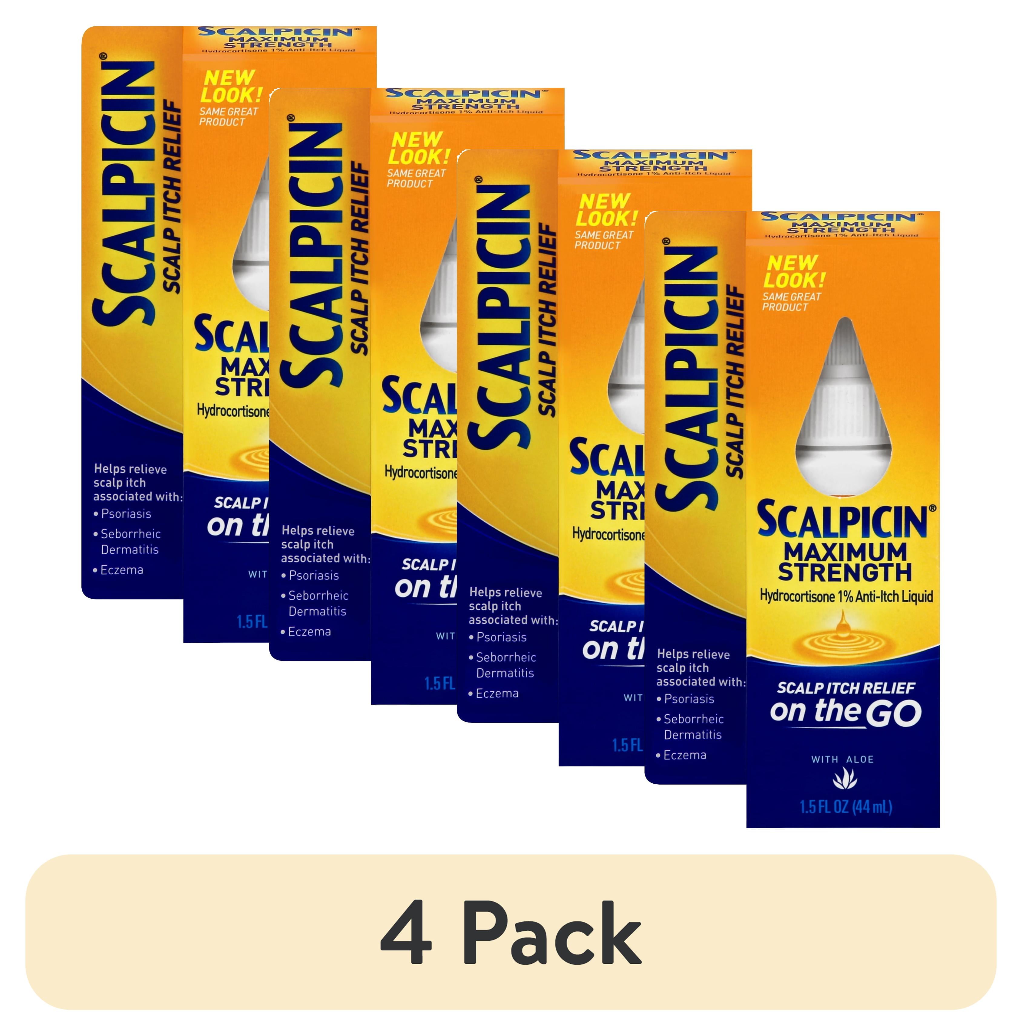 (4 pack) Scalpicin Scalp Itch Treatment, 1.5 fl oz, Max Strength ...