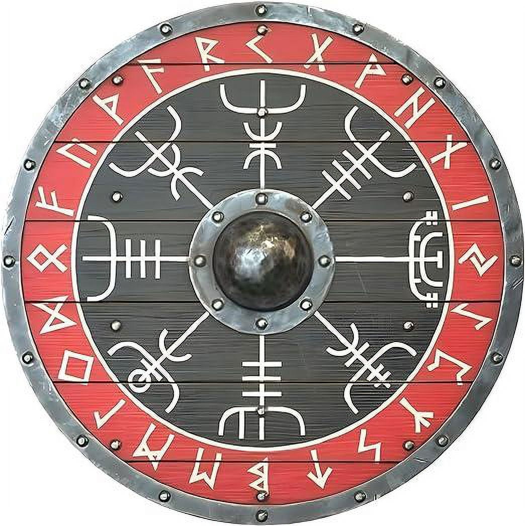 Scandavion Slavic Runes 24" Wooden Viking Shield Black & Red. - Walmart.com
