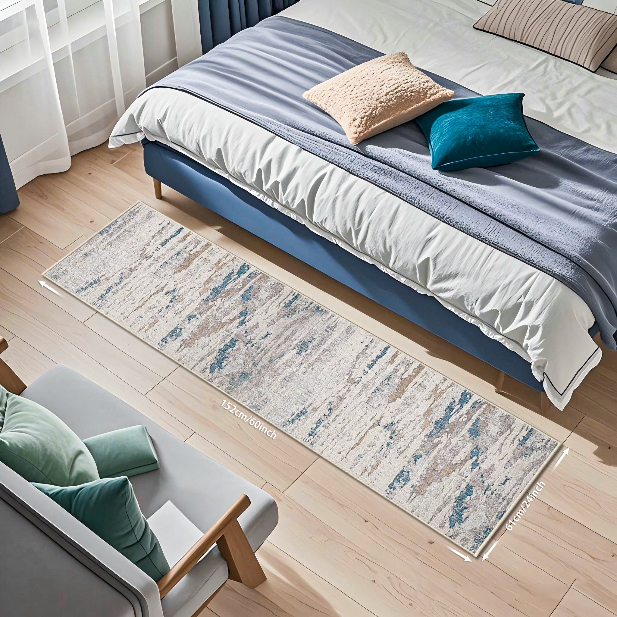 Scandi-Industrial Runner Rug | OEKO-TEX Washable & 3D Non-Slip | Slate ...