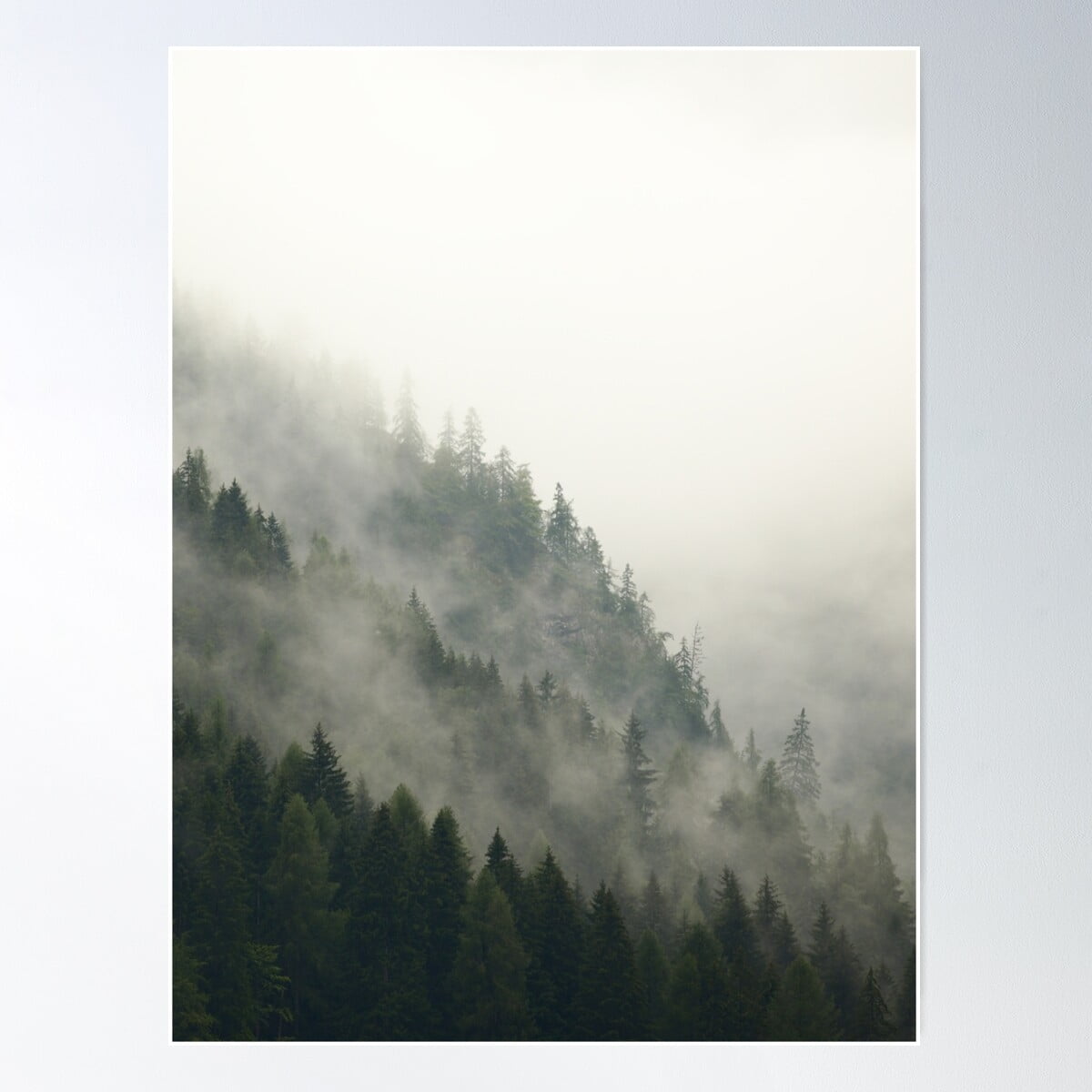 Scandi Mountain Mist Poster Wall Art, Modern Wall Decor For Living Room ...