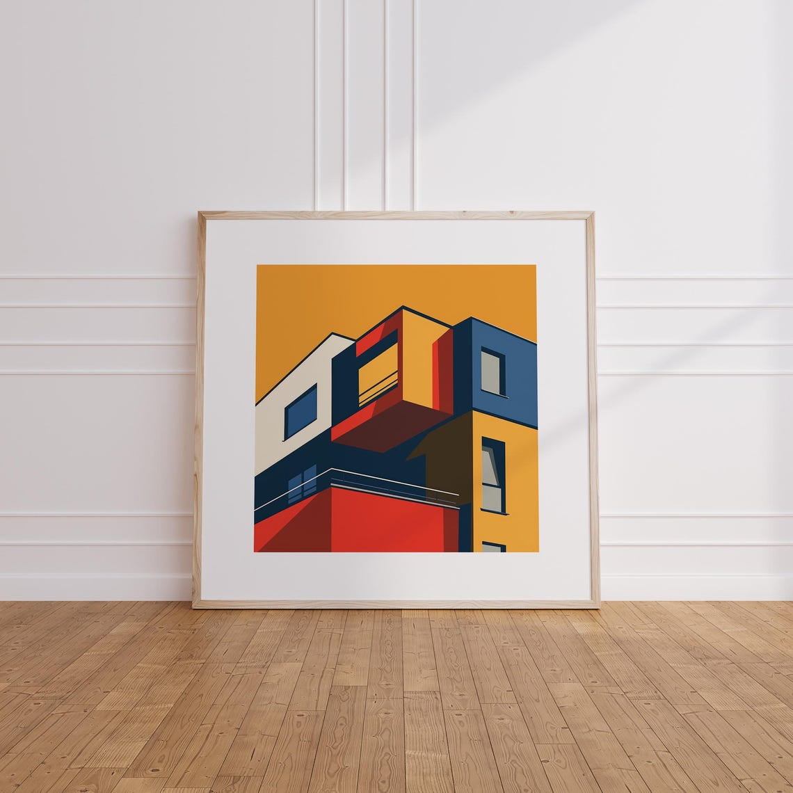 Scandinavian Bauhaus Print Modern Geometric Architecture Art Nordic ...