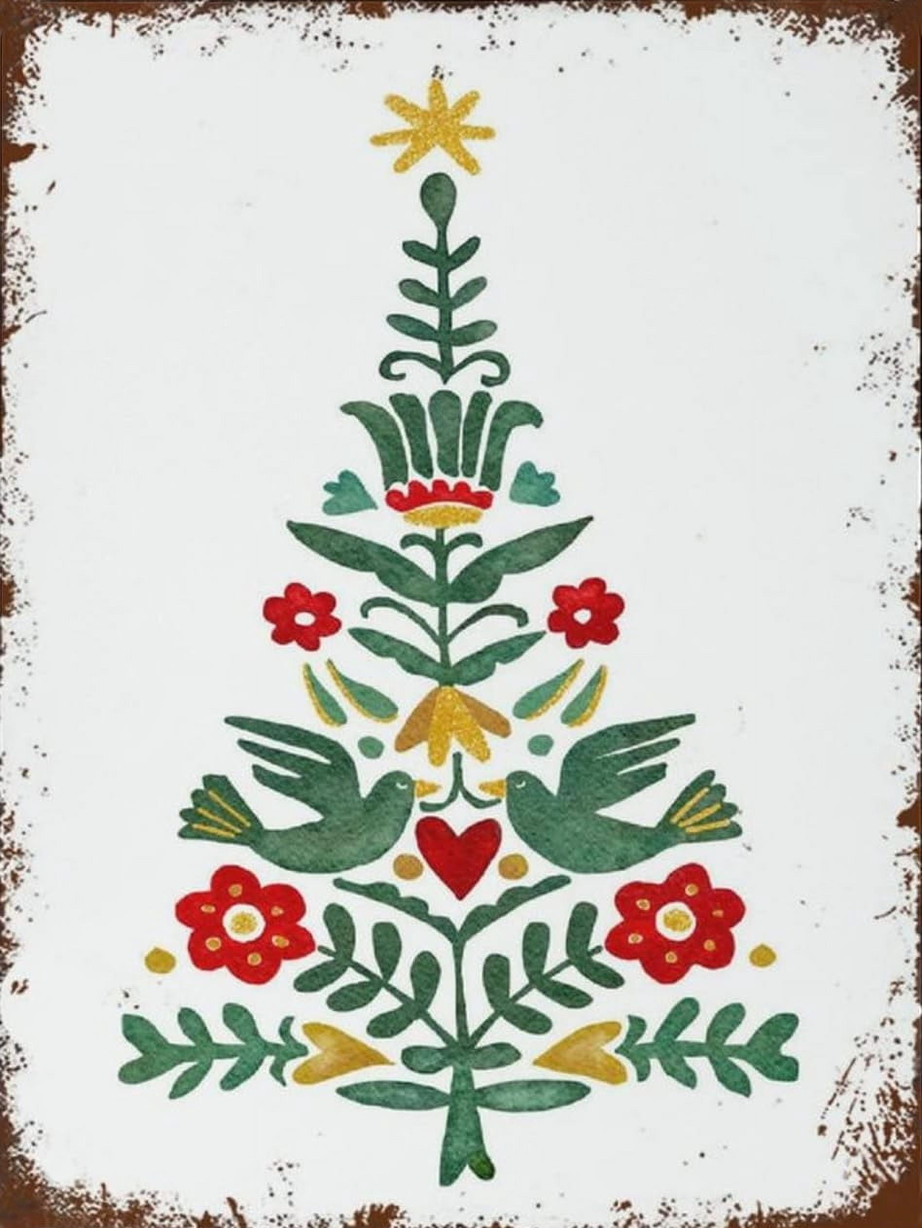Scandinavian Christmas Metal Tin Sign Christmas Tree Wall Decor Signs ...
