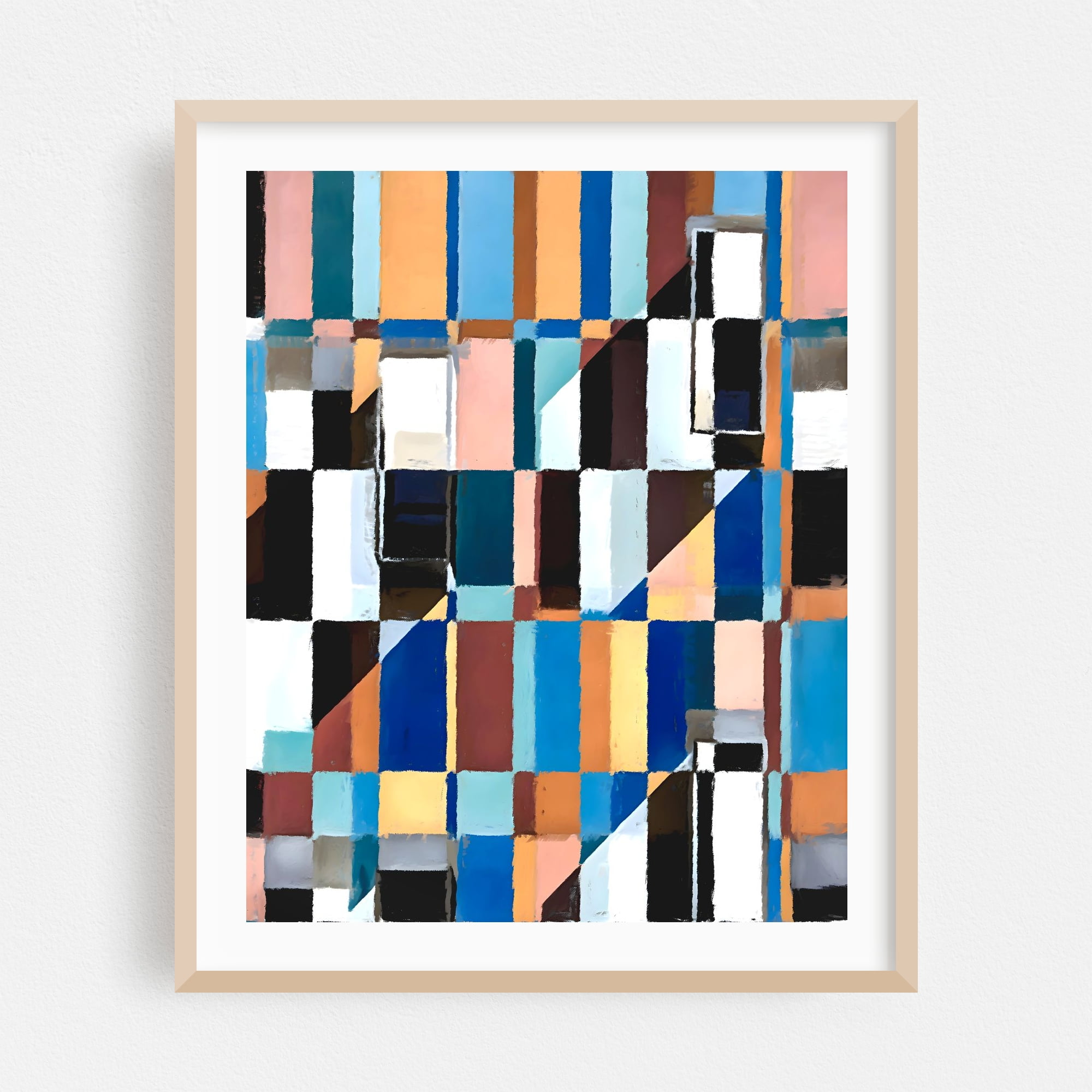 Scandinavian Earth - Painting Abstract Geometric Modern Art Pastel ...