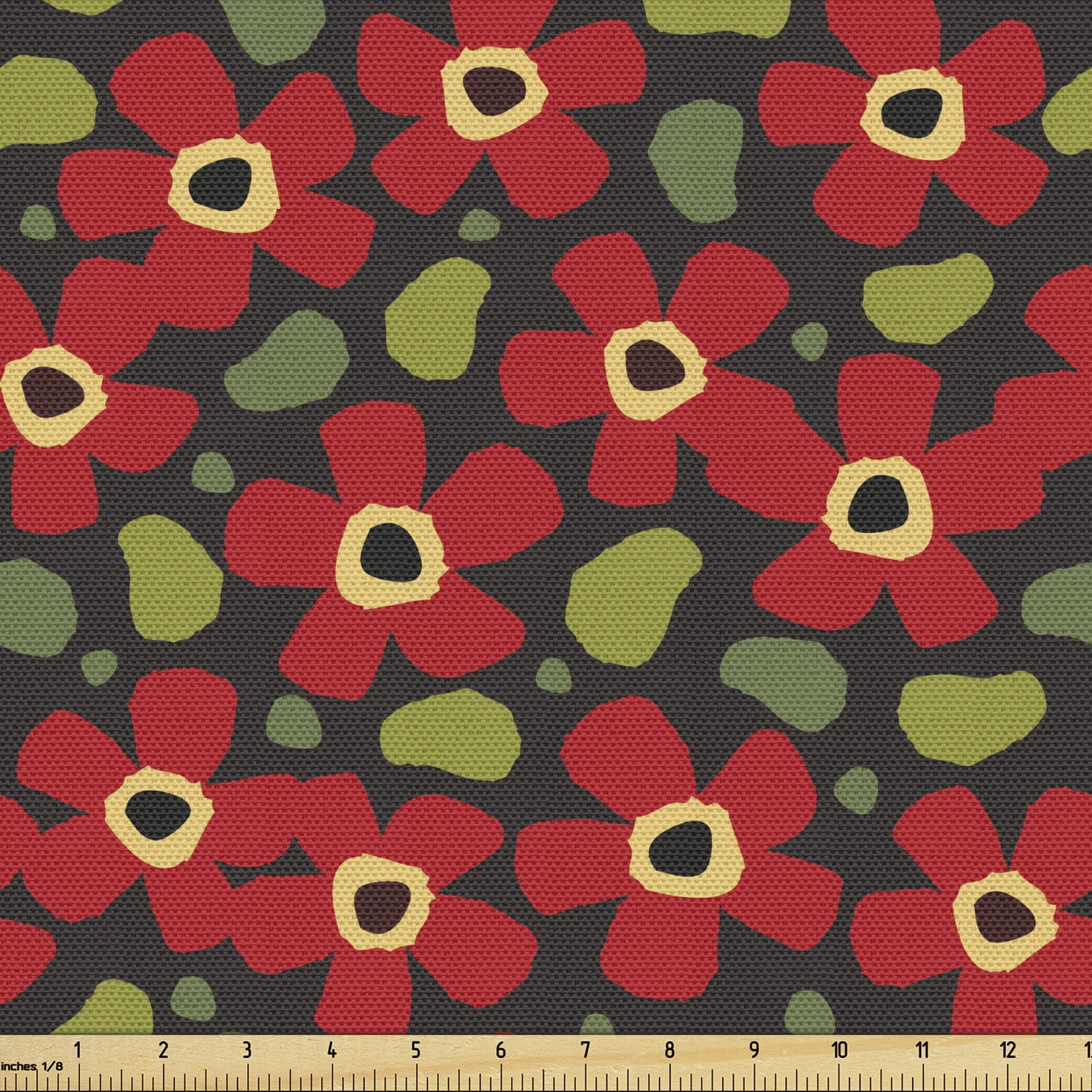 Ambesonne Scandinavian Fabric by the Yard Upholstery, Flowers Paint ...