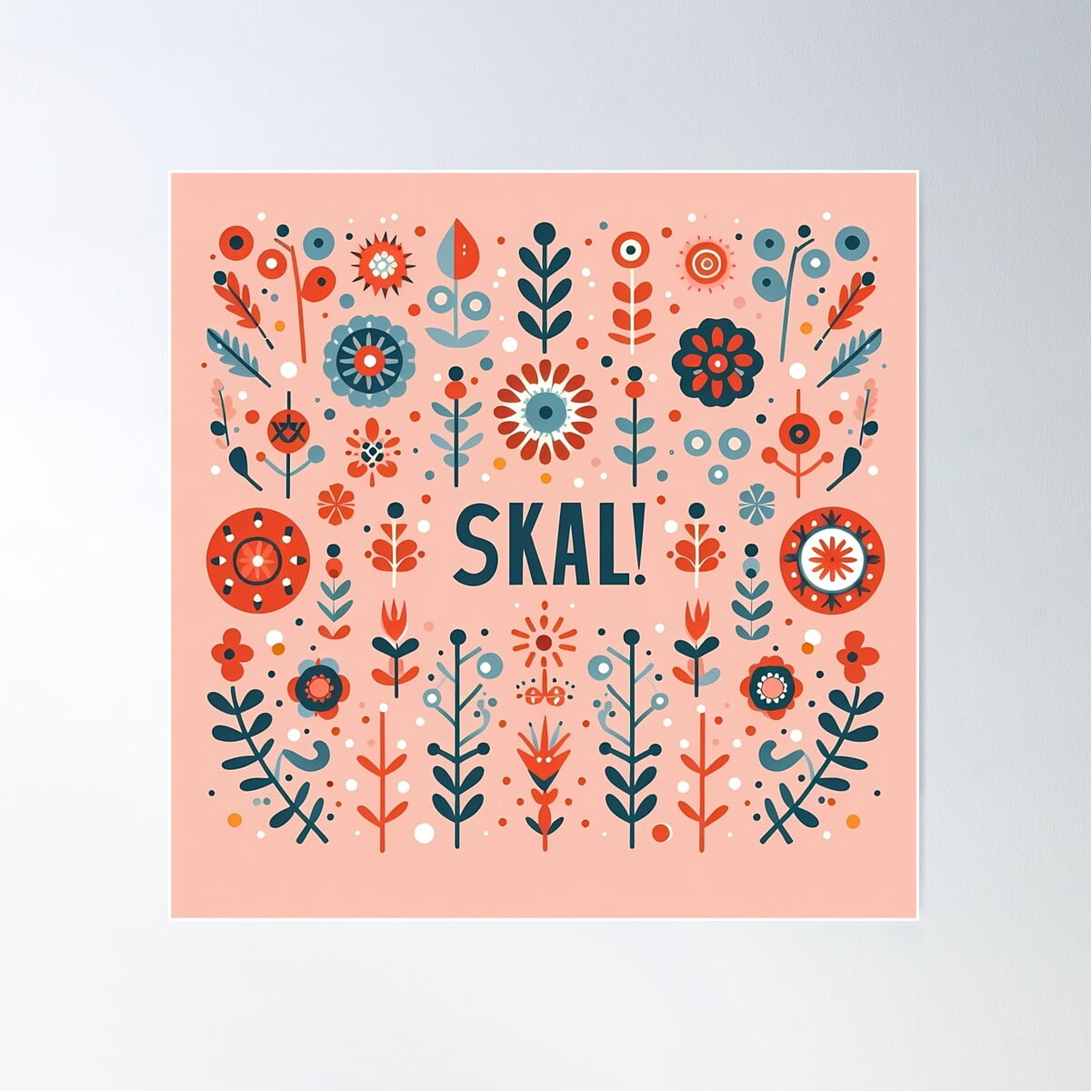 Scandinavian Folk Art Â€“ Cheerful "Skã¥L!" Celebration, Floral ...