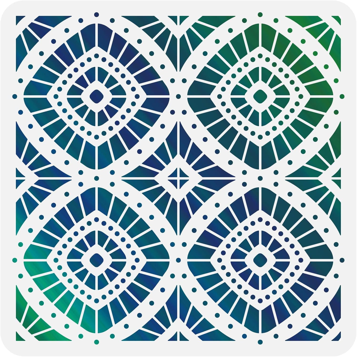 Scandinavian Geometric Stencil 30x30cm Geometric Flowers Stencil ...