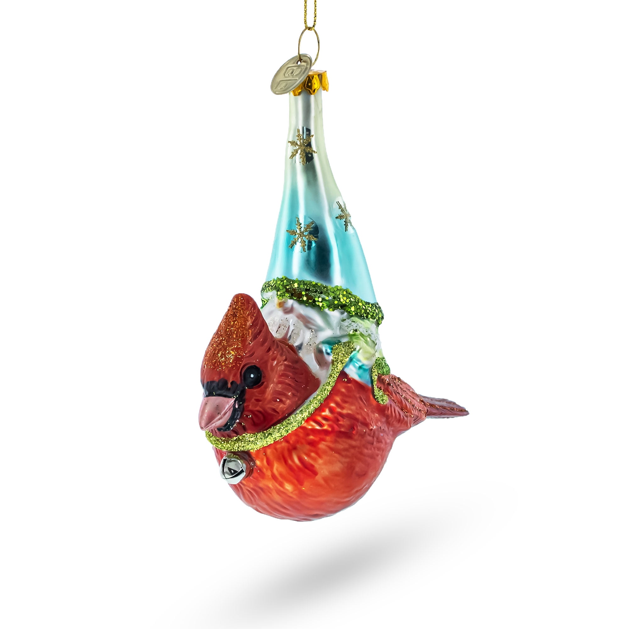 Gnome Riding Red Cardinal Glass Christmas Ornament - Walmart.com