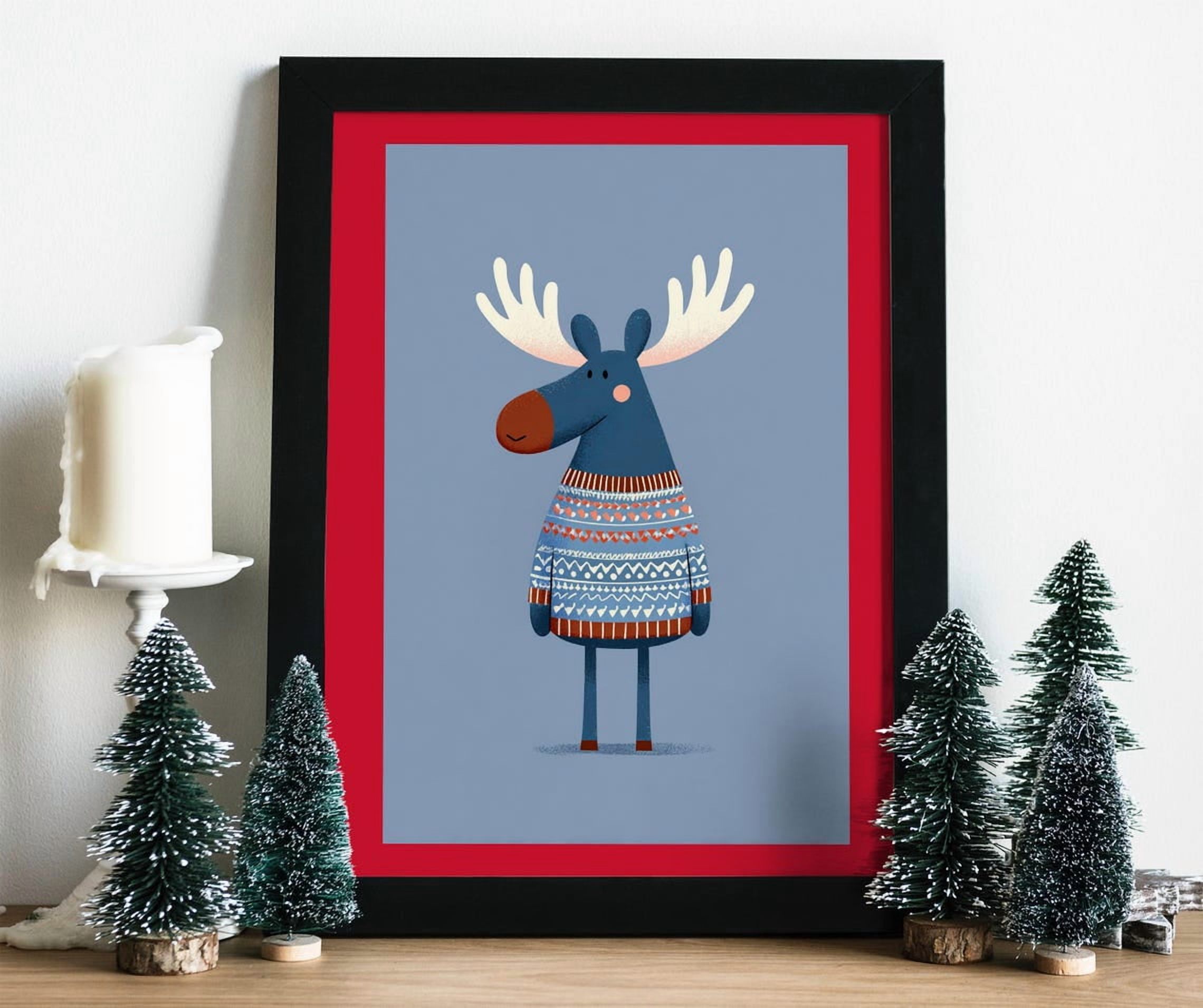 Scandinavian Moose Print, Winter Wall Art, Nordic Winter, Print ...