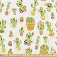 Ambesonne Scandinavian Fabric by the Yard Upholstery, Cactus Characters ...