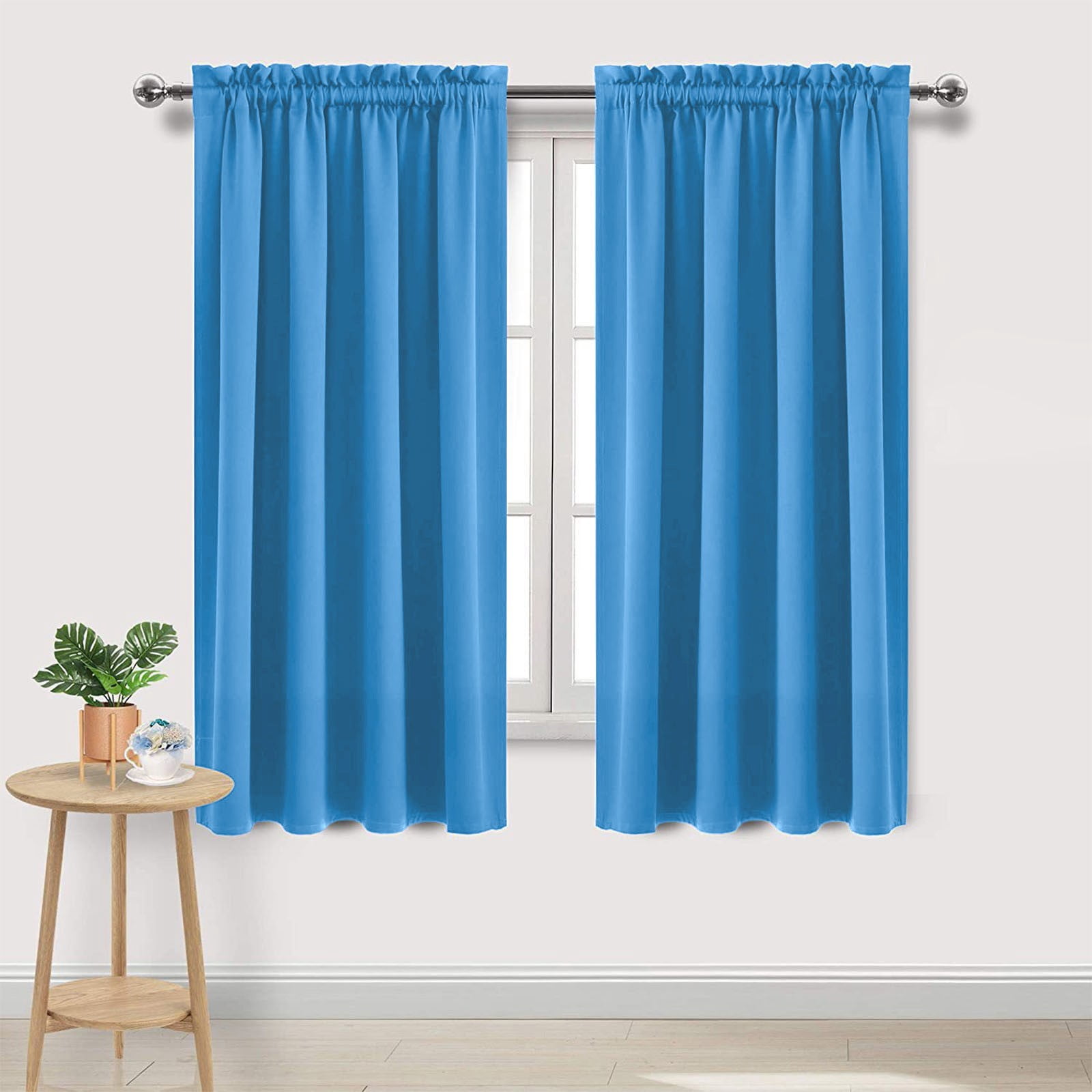 Scandinavian Solid Color Silk Curtains Heat Insulation Noise Reducing ...