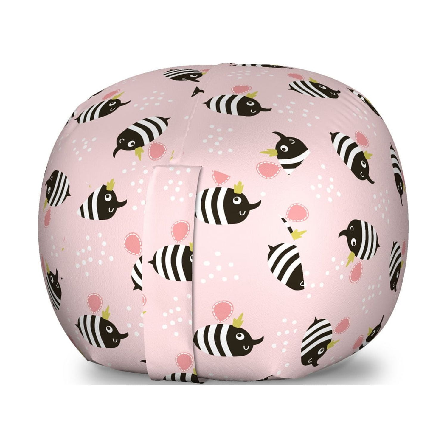 Scandinavian Storage Toy Bag Chair, Cartoon Style Bees Pattern on ...